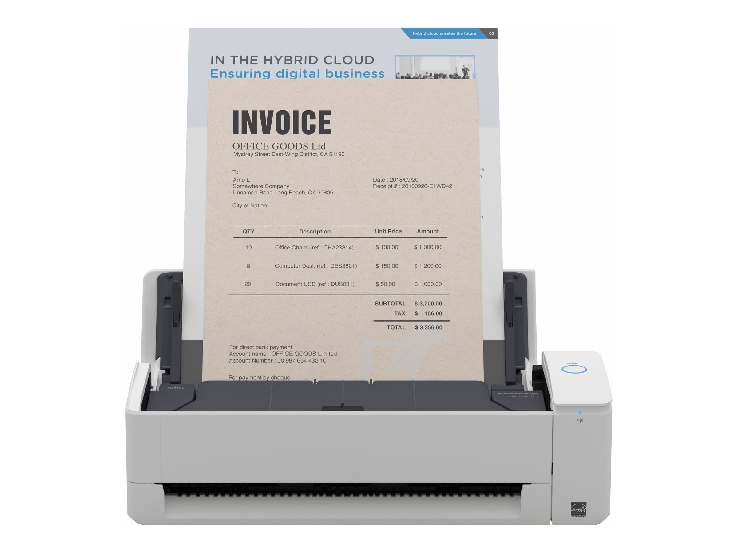 Fujitsu iX1300 ScanSnap Scanner PA03805-B225 - Walmart.com