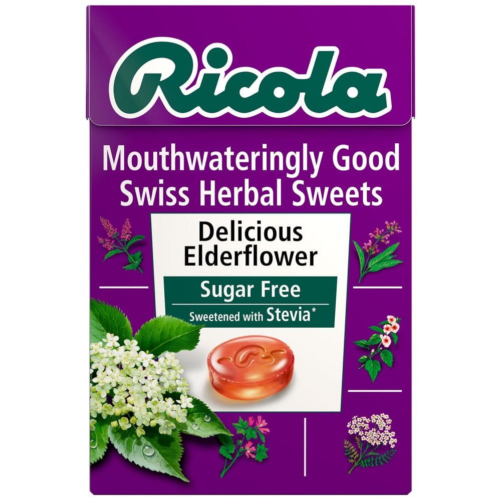 Ricola Delicious Elderflower - Sugar Free Swiss Herbal Sweets 45g - Walmart.com