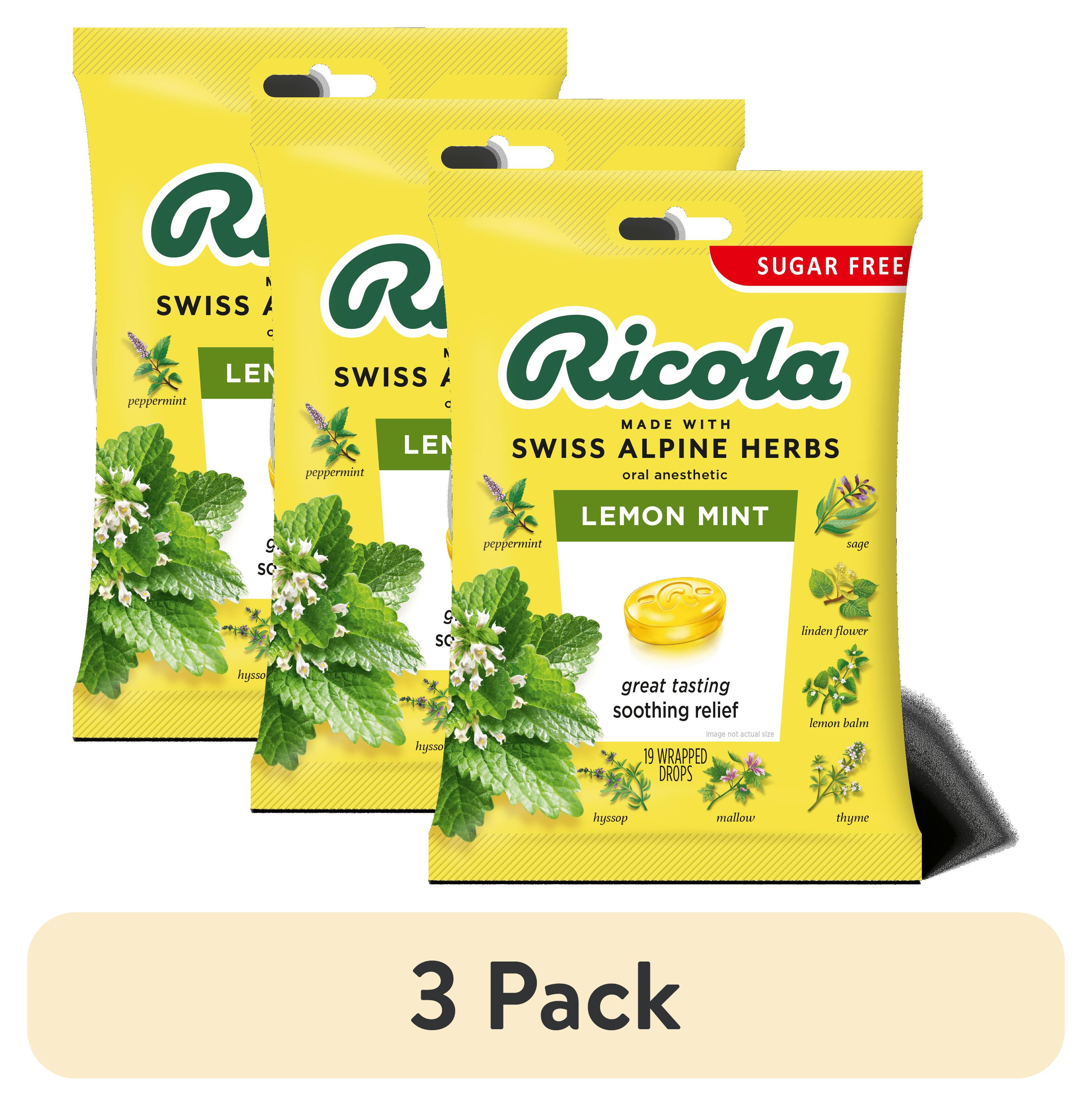 (3 pack) Ricola Herb Throat Drops Lemon Mint, 24 Drops - Walmart.com