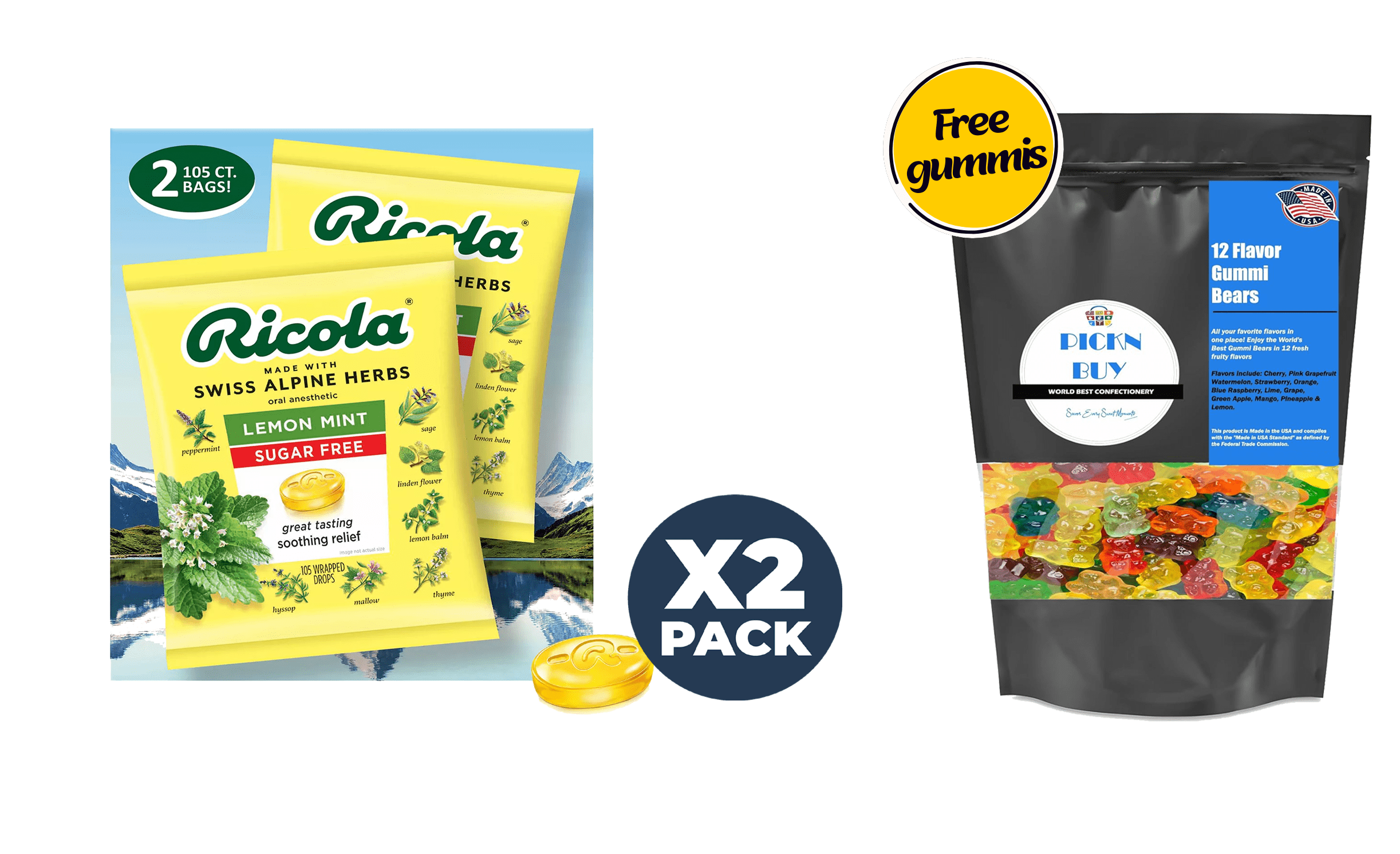 Ricola Sugar-Free Lemon Mint Herb Throat Drops. - Walmart.com