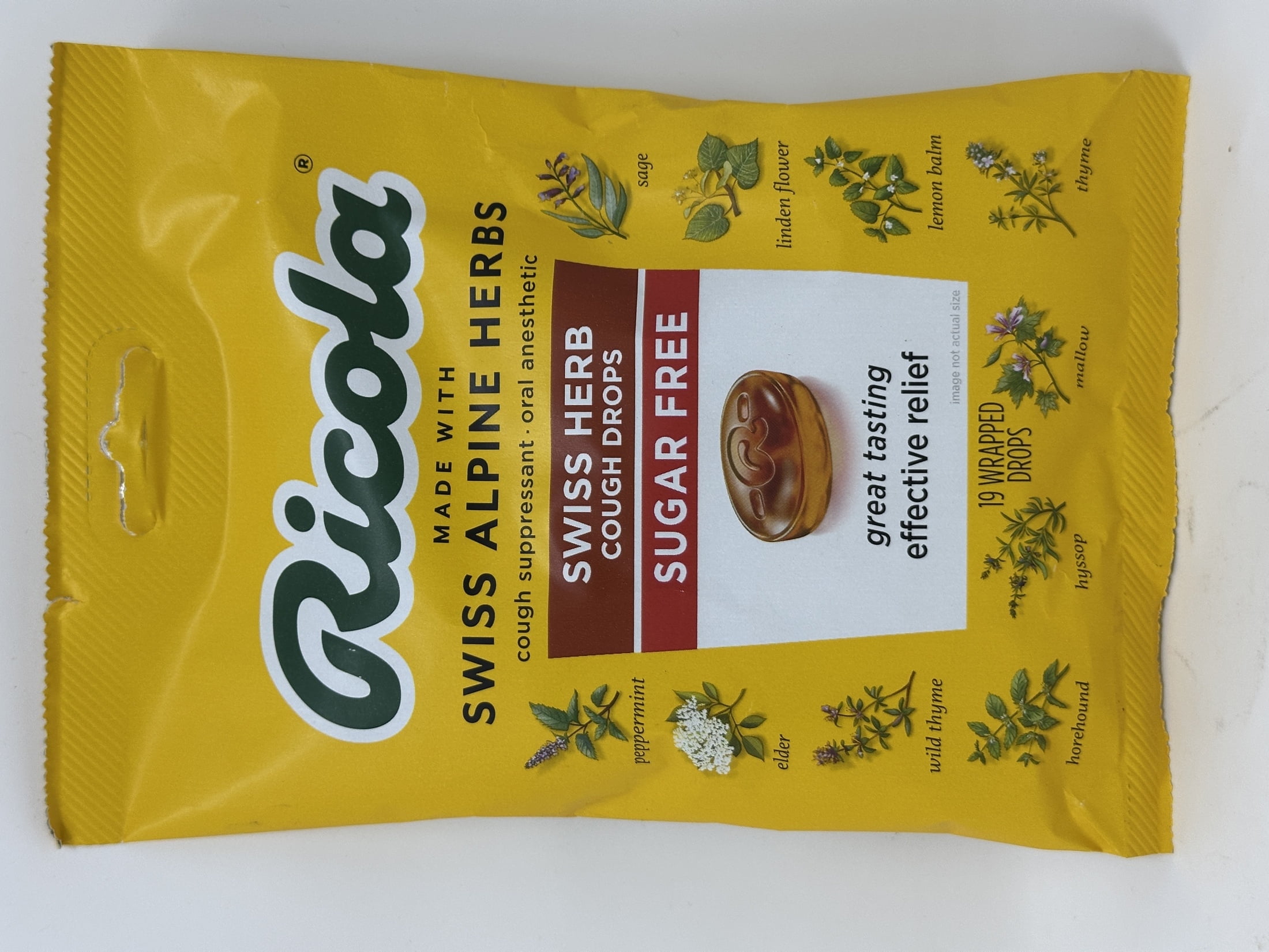 Ricola Sugar Free Original Swiss Herb Cough Drops 19 Count Pack of 6 ...
