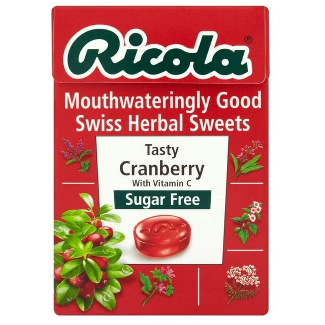 Ricola Cranberry Swiss Herb Lozenges, Sugar Free Soothing Drops Candy, 45g - Walmart.com