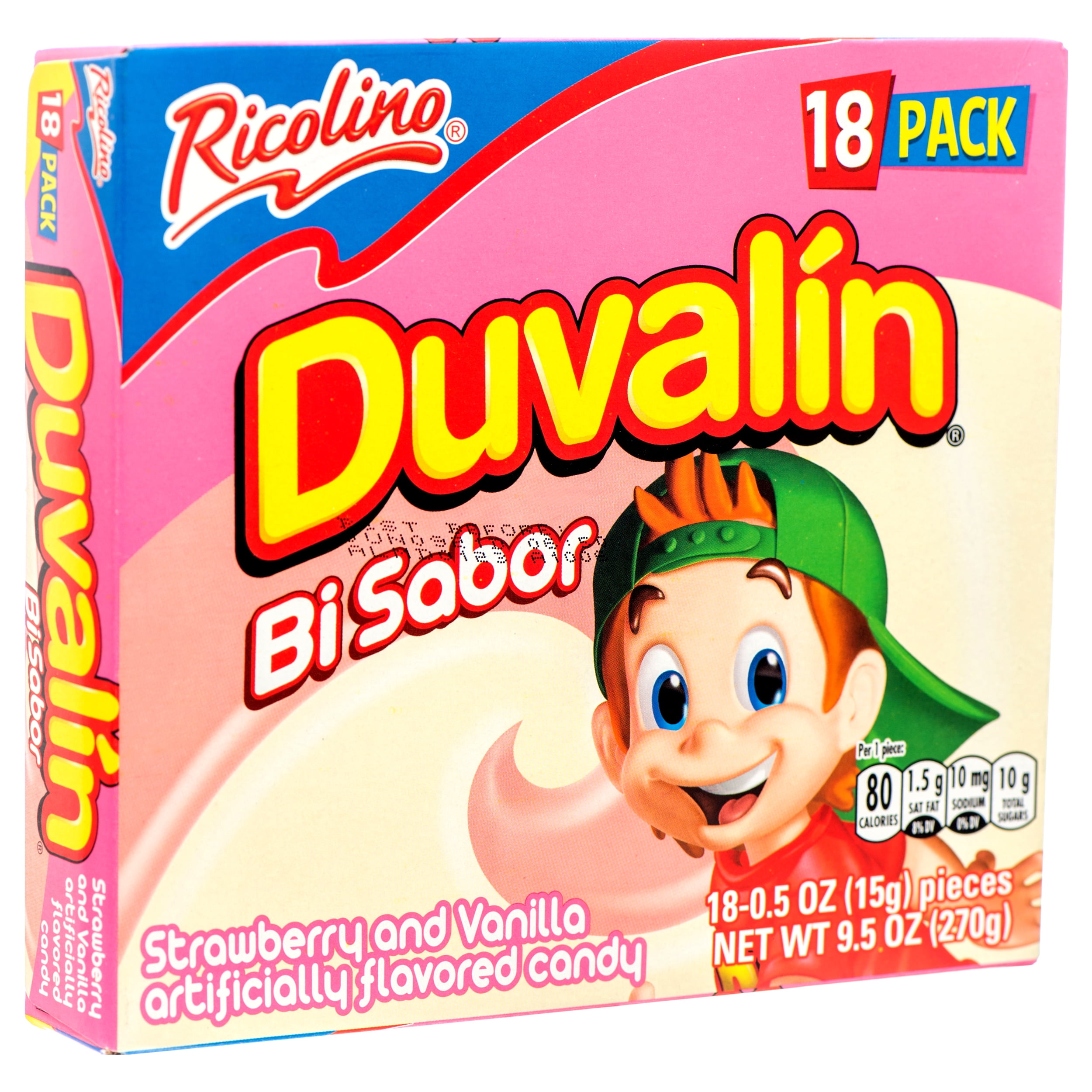 Ricolino Duvalin Strawberry & Vanilla Creamy Mexican Candy, Sweet Hispanic Food, 18 Pieces, 9.5 ...