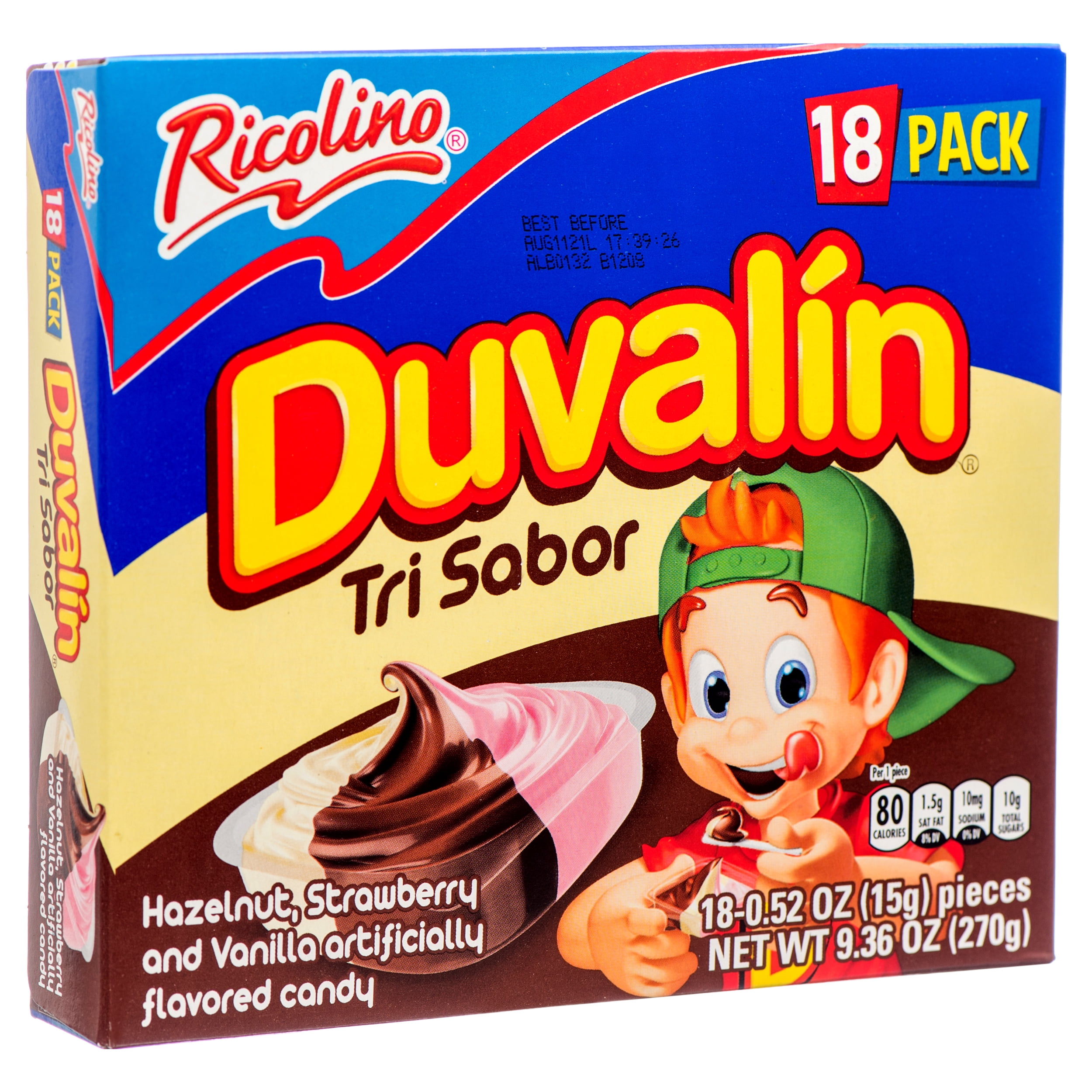 Ricolino Duvalin Tri Sabor Hazelnut, Strawberry & Vanilla Mexican ...