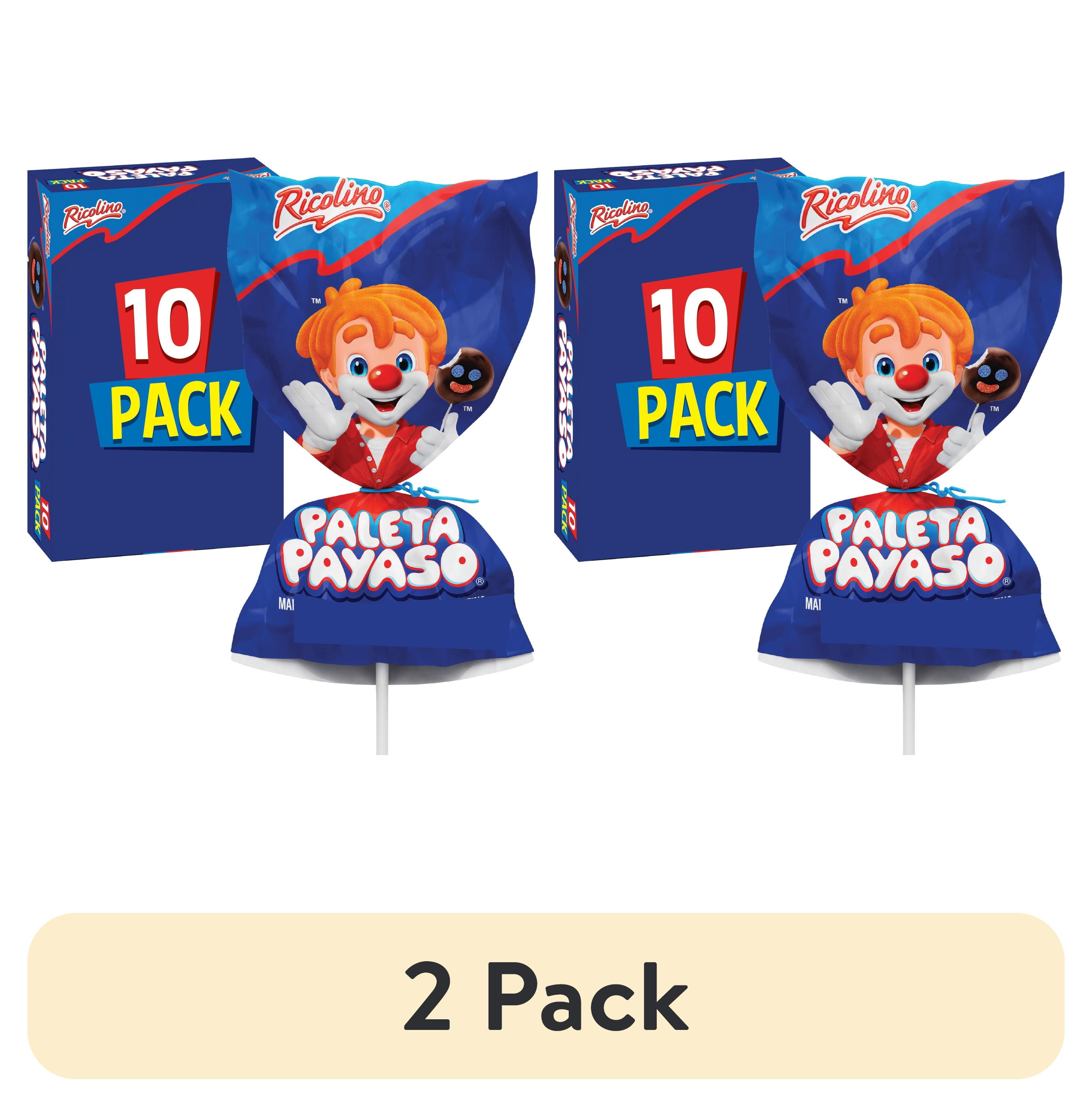 (2 pack) Ricolino Paleta Payaso Chocolate Marshmallow Lollipop, 10 ...