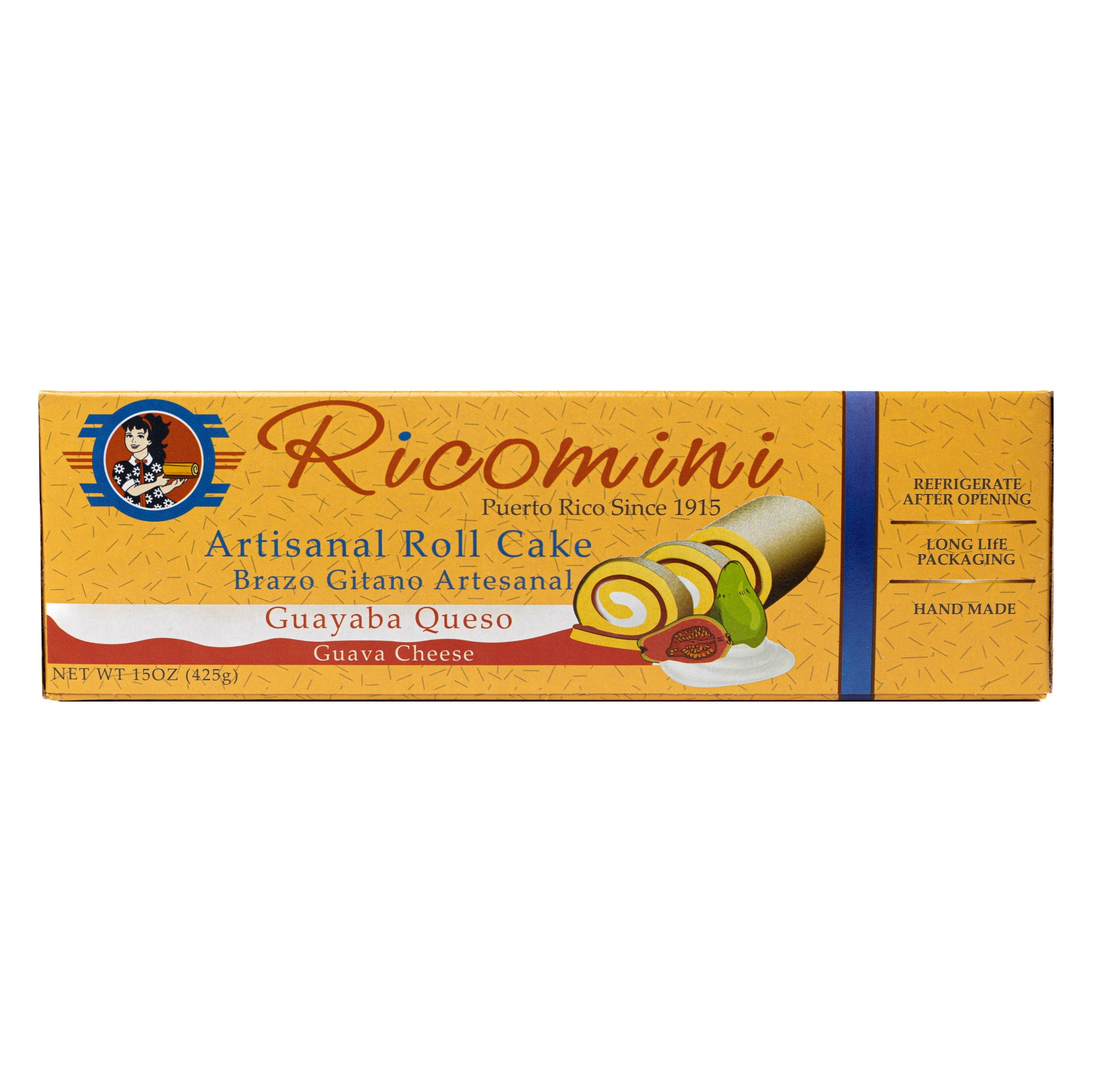 Ricomini, Brazo Gitano, Cake Roll, Guayaba Queso Flavor, 15 oz, 1 Count ...