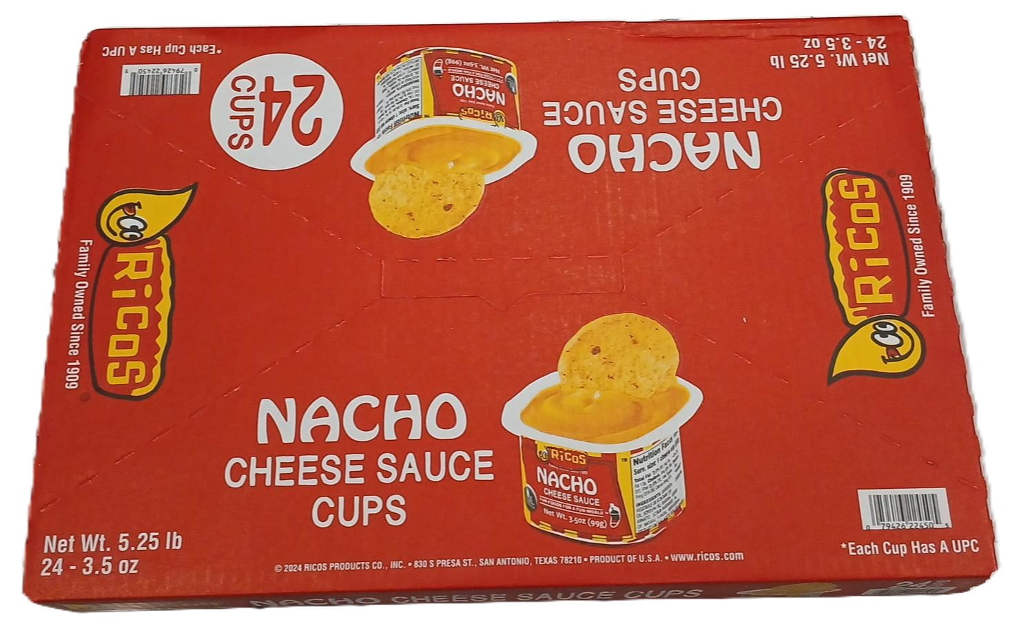 Ricos Nacho Cheese Sauce, 3.5 oz Cups, Pack of 24, Kosher, Gluten-Free ...