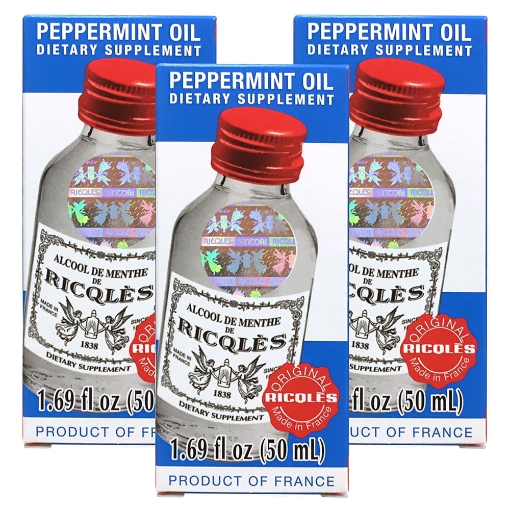Ricqles Peppermint Oil Dietary Supplement, 1.69 fl oz, 3 Bottles ...