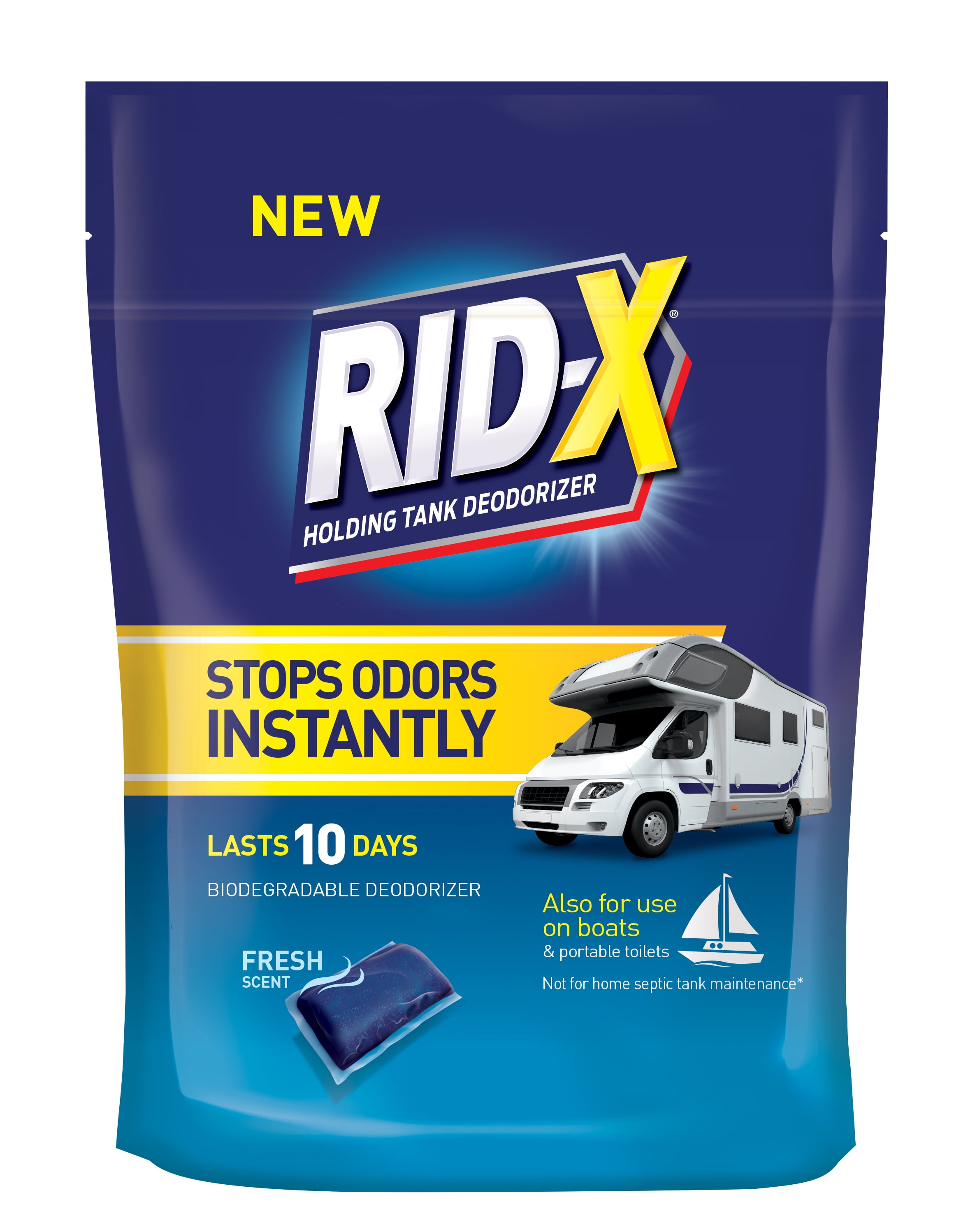 Rid-X RV Septic Cleaner, Biodegradable Toilet Treatment Deodorizer Pacs ...