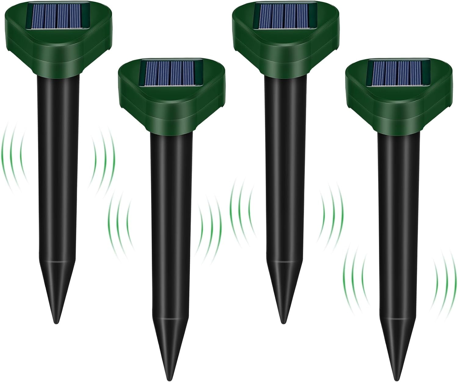 Rid Your Yard of Moles 4 Pack Solar Powered Mole Repellent Stakes ...