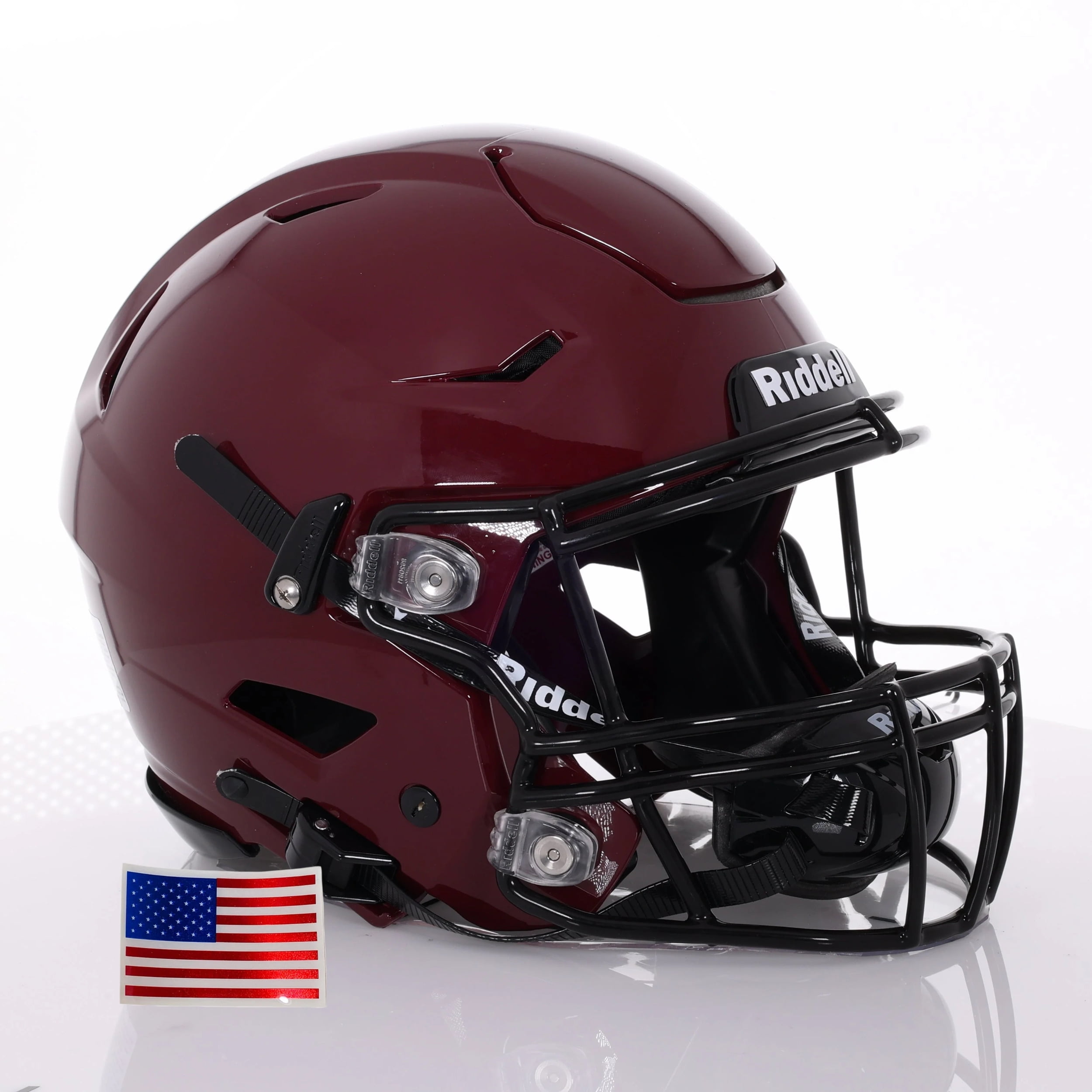 Riddell SpeedFlex ADULT Helmet - Black SF-2BD Facemask (Maroon Helmet ...