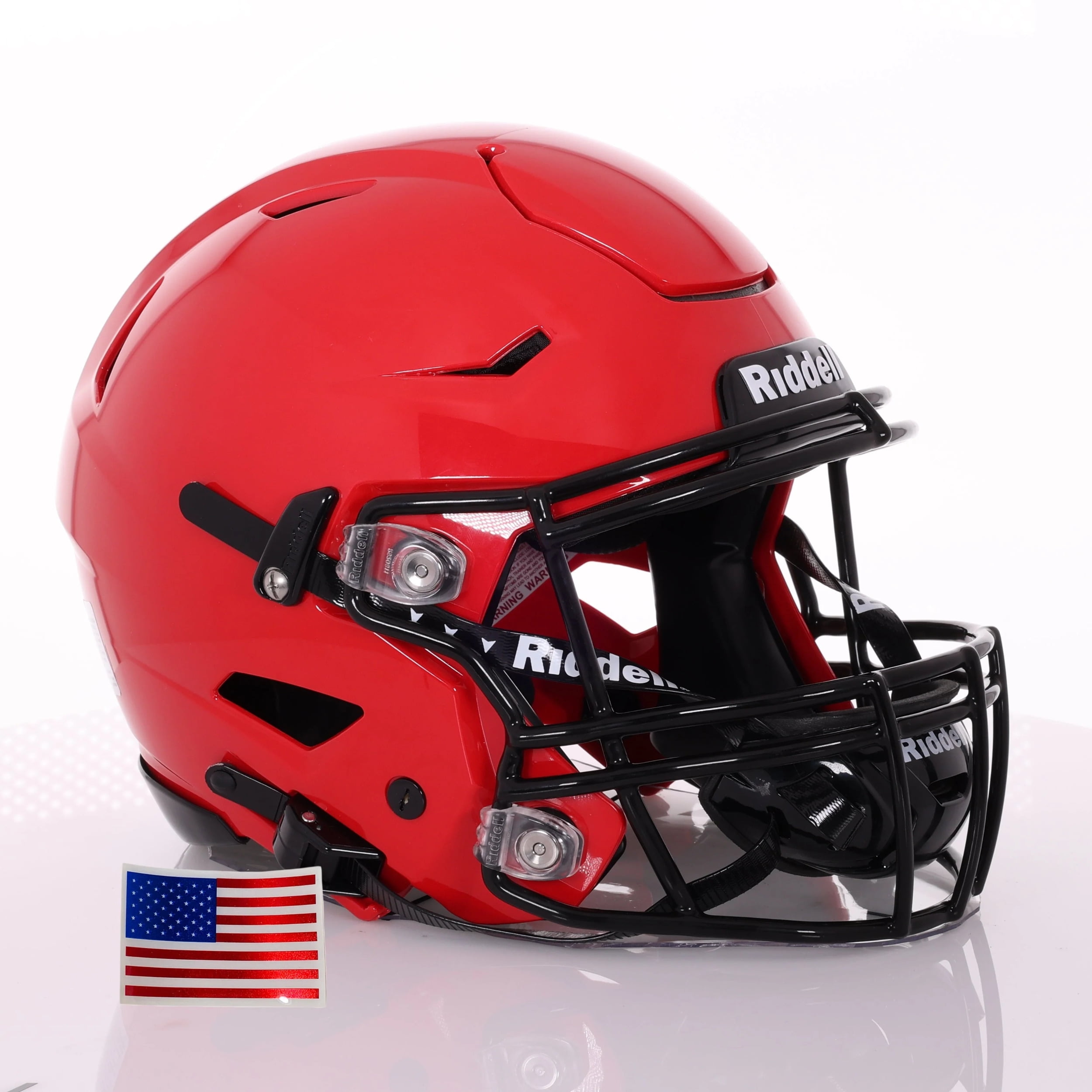 Riddell SpeedFlex ADULT Helmet - Black SF-2BD Facemask (Scarlet Helmet ...