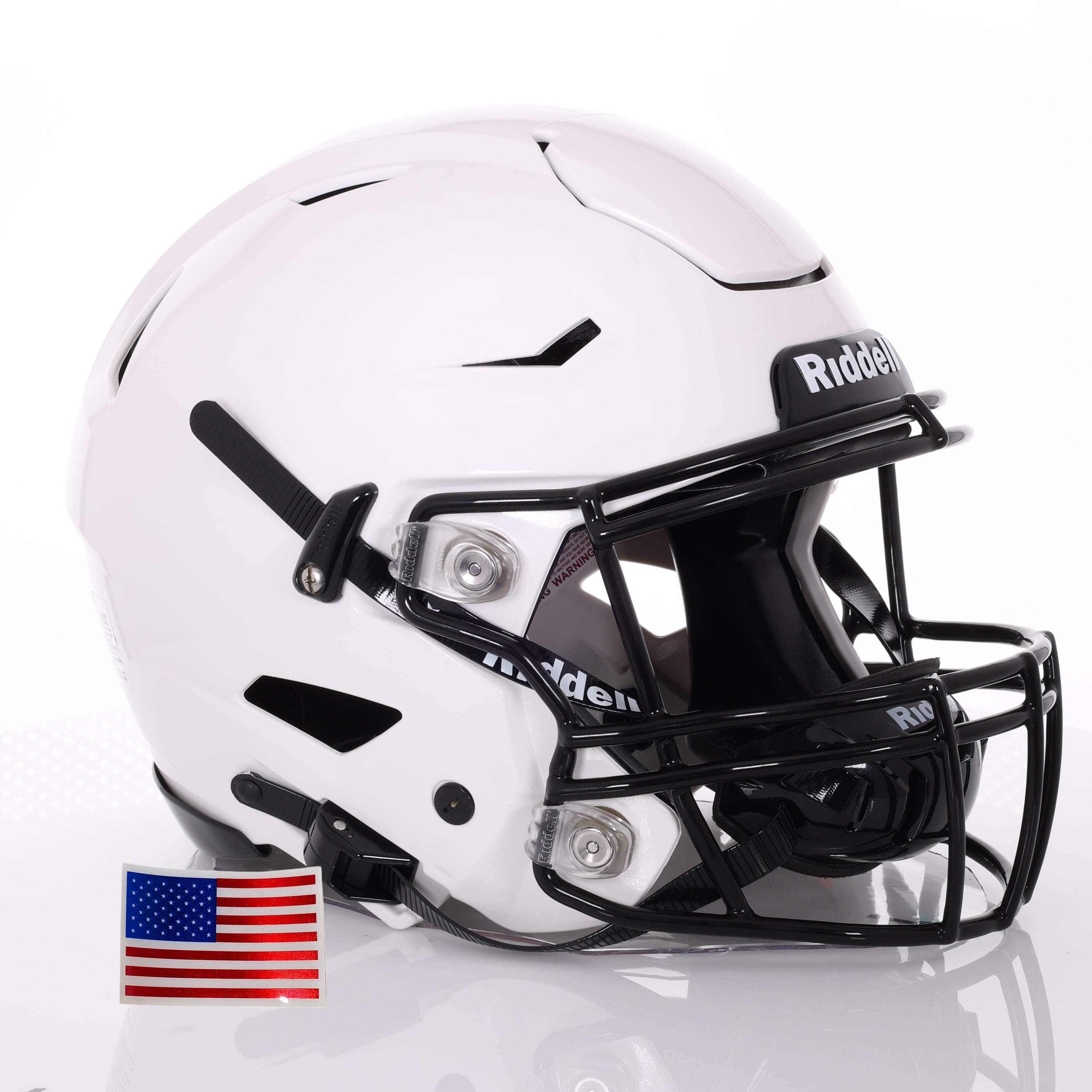 Riddell SpeedFlex ADULT Helmet - Black SF-2BD Facemask (White Helmet, X ...