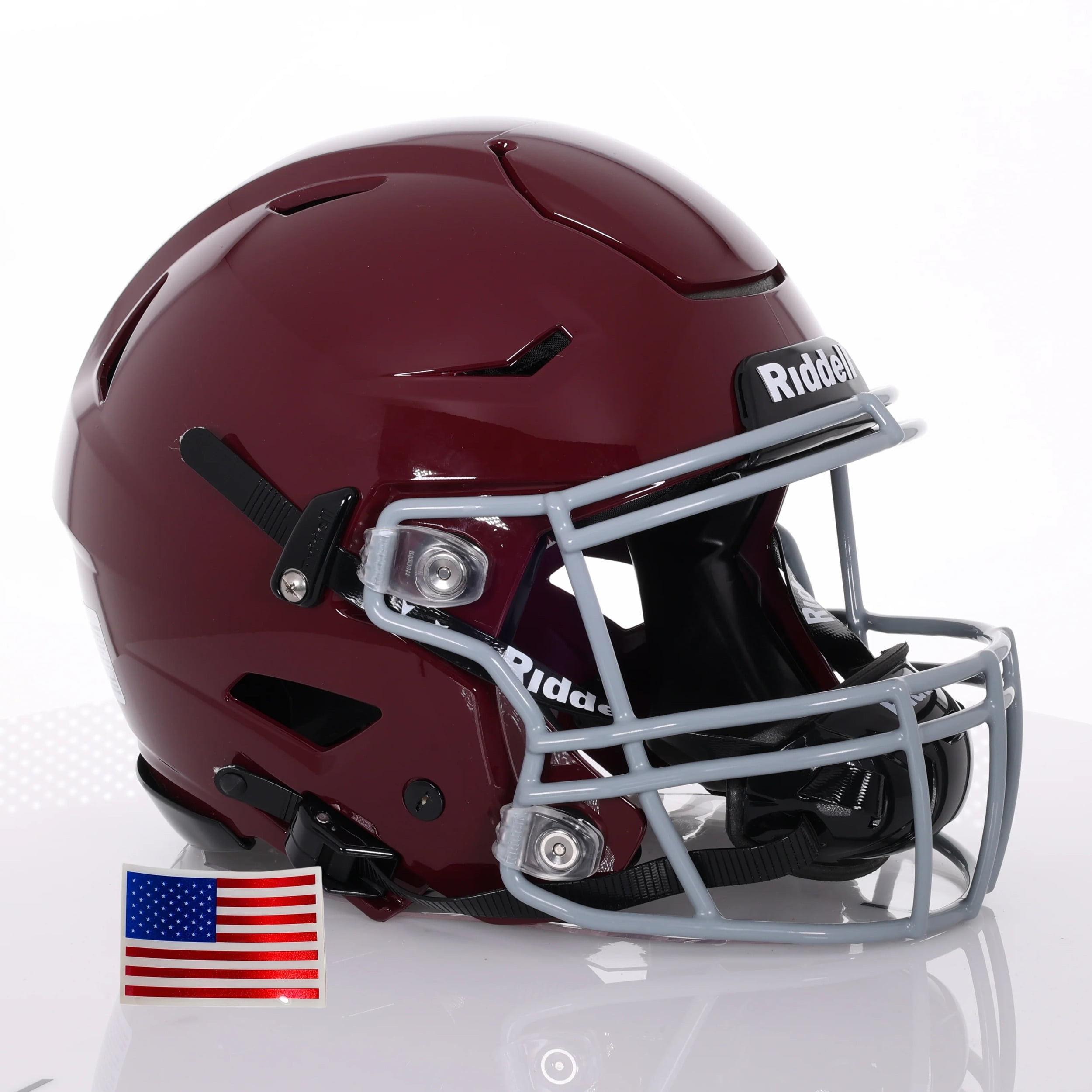 Riddell SpeedFlex ADULT Helmet - Light Gray SF-2BD Facemask (Maroon ...
