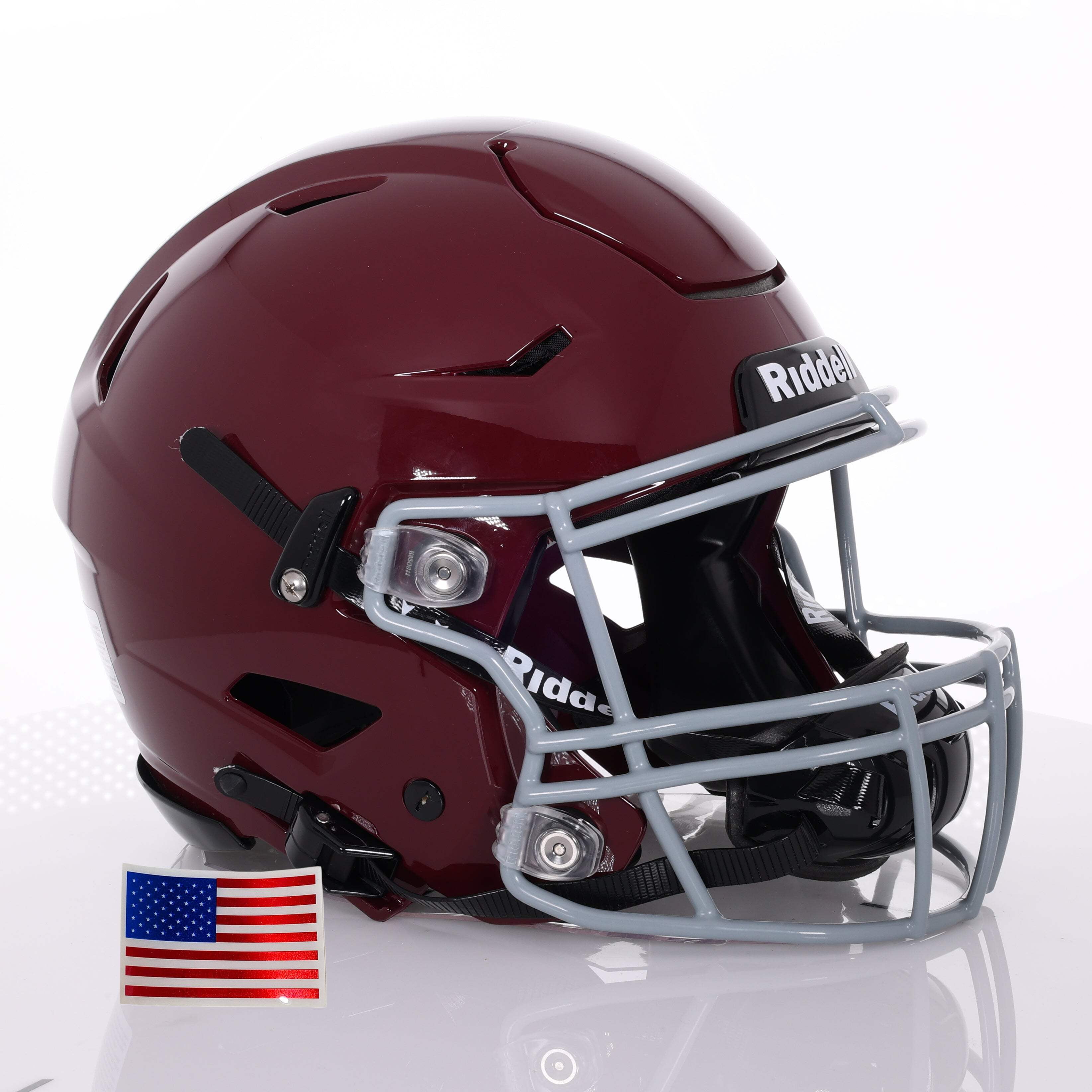 Riddell SpeedFlex ADULT Helmet - Light Gray SF-2BD Facemask (Maroon ...