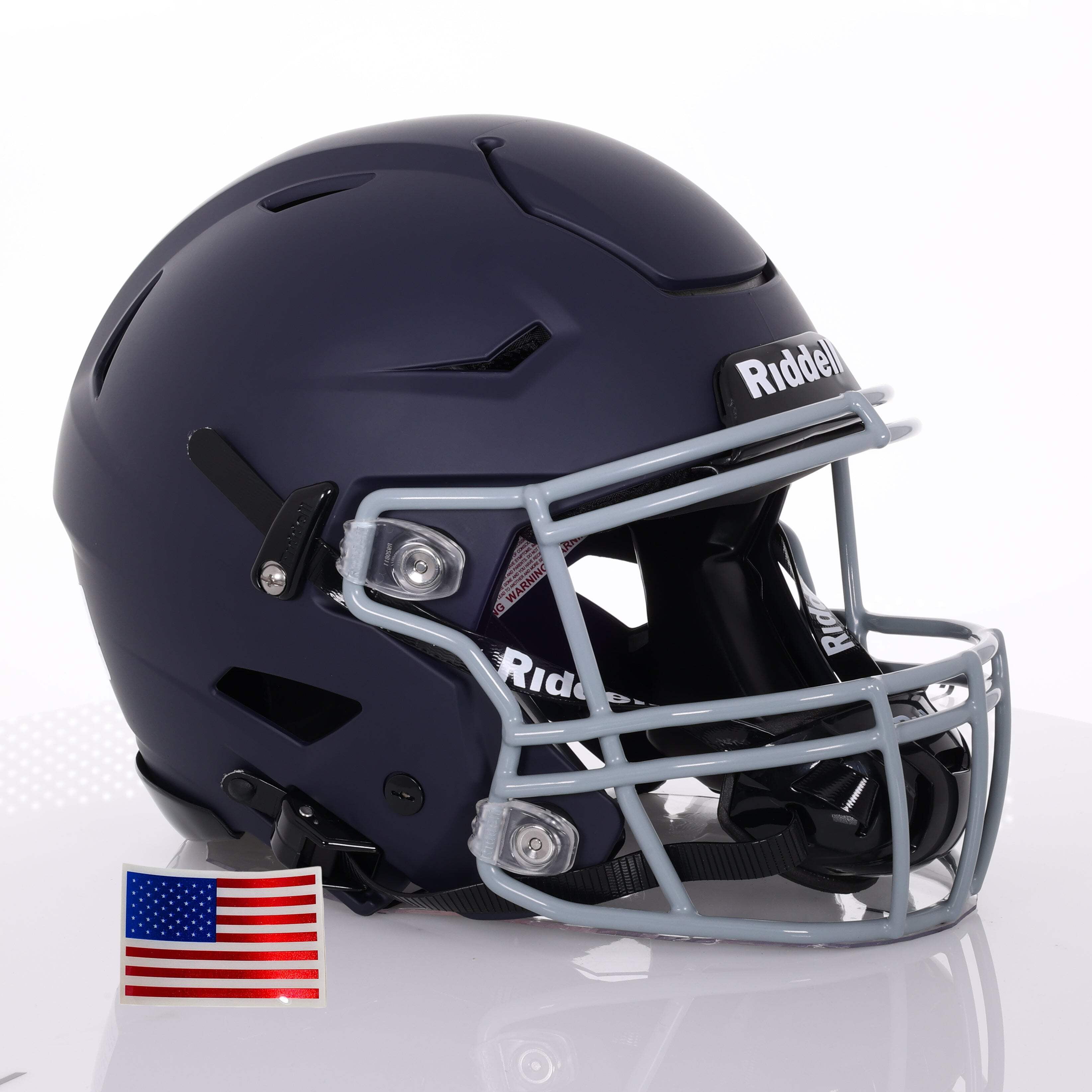 Riddell SpeedFlex ADULT Helmet - Light Gray SF-2BD Facemask (Matte Navy ...