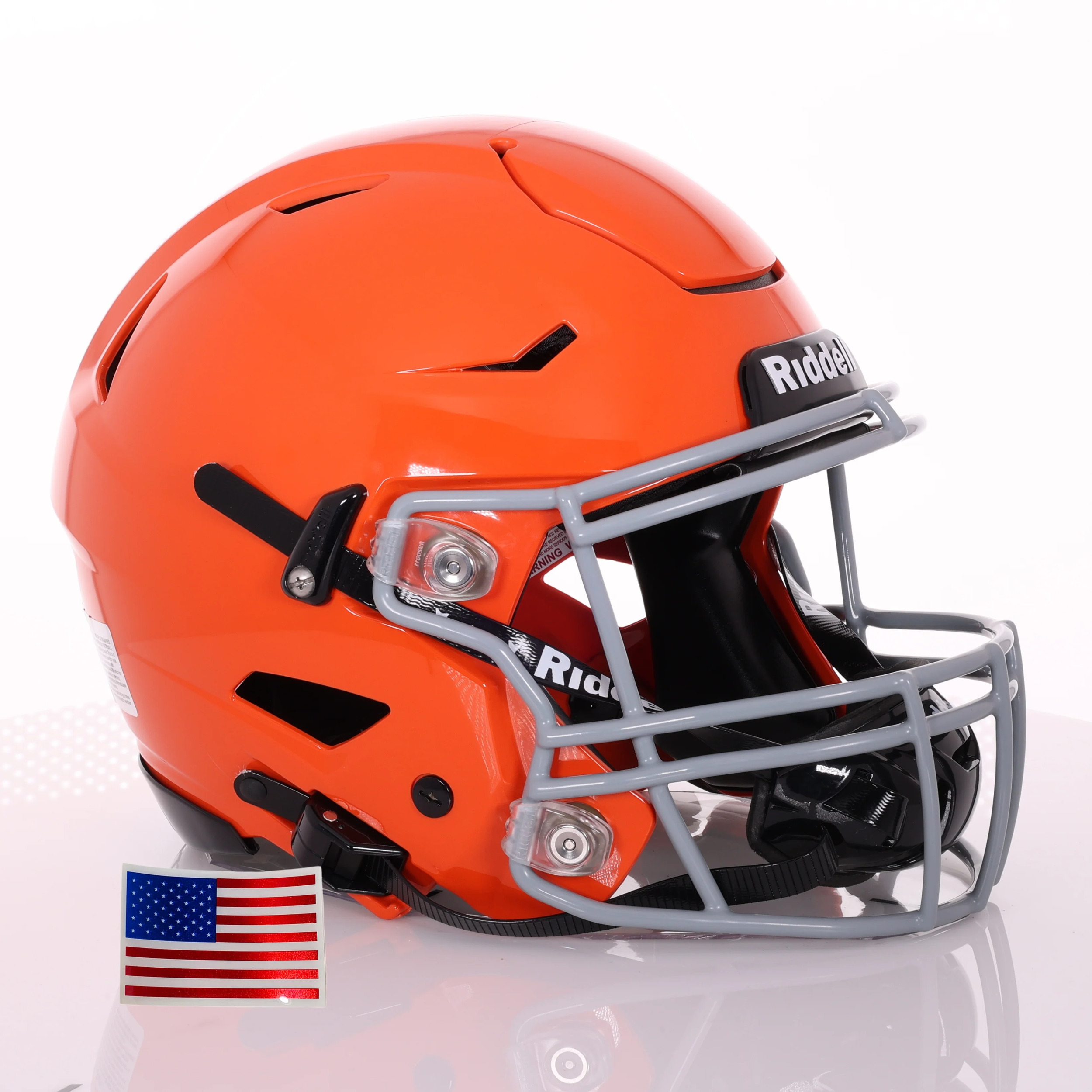 Riddell SpeedFlex ADULT Helmet - Light Gray SF-2BD Facemask (Orange ...