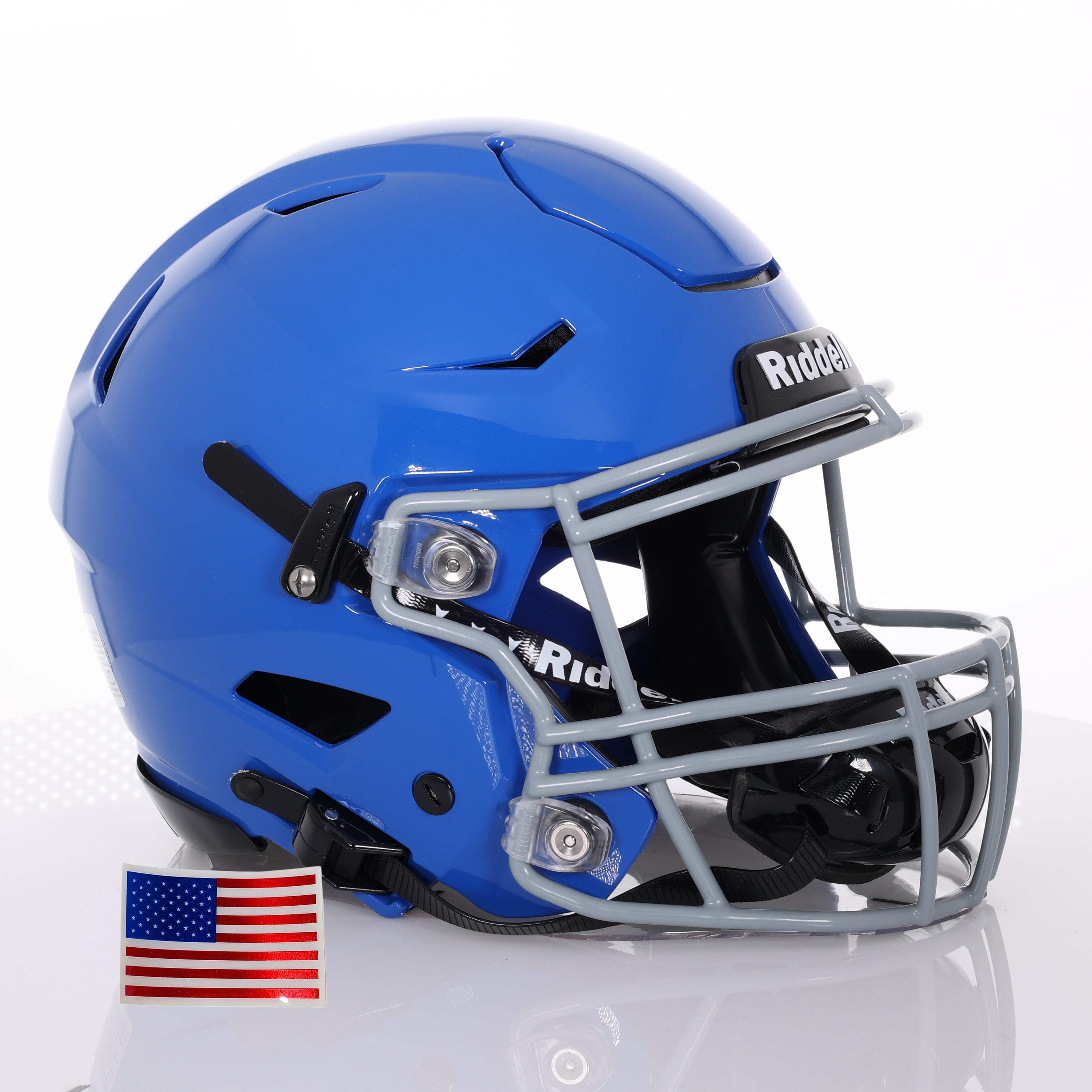 Riddell SpeedFlex ADULT Helmet - Light Gray SF-2BD Facemask (Royal Blue ...
