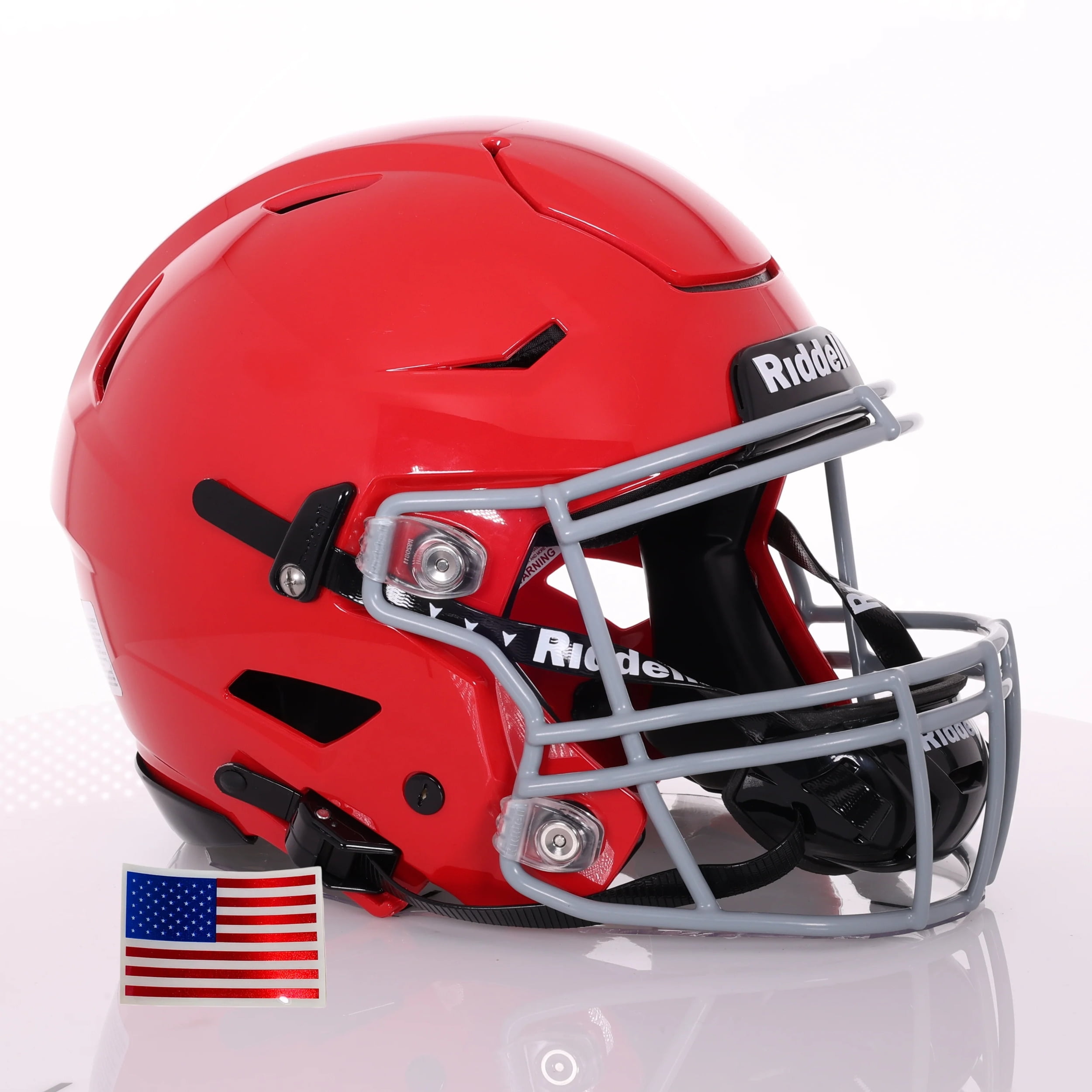 Riddell SpeedFlex ADULT Helmet - Light Gray SF-2BD Facemask (Scarlet ...