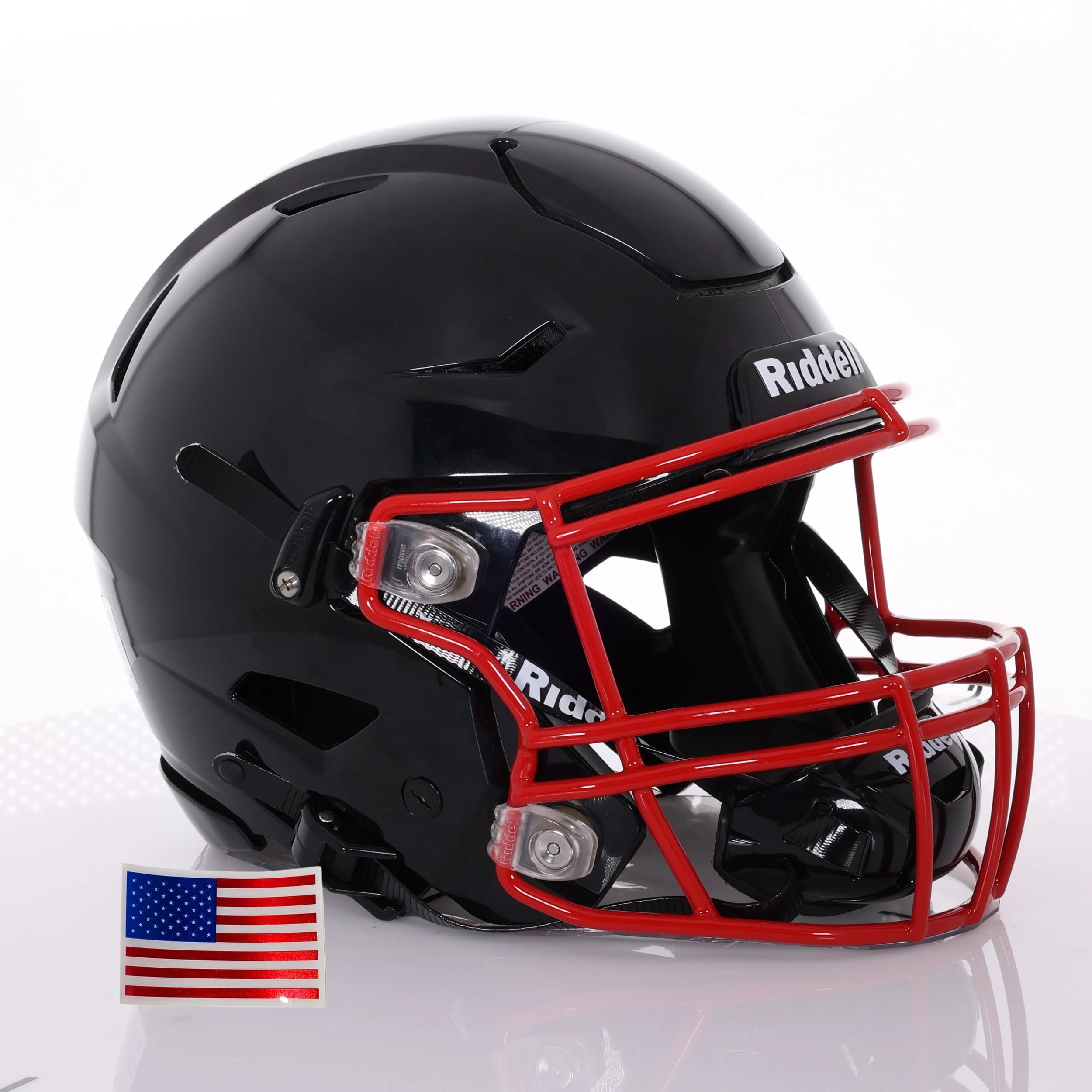 Riddell SpeedFlex ADULT Helmet - Scarlet SF-2BD Facemask (Black Helmet ...