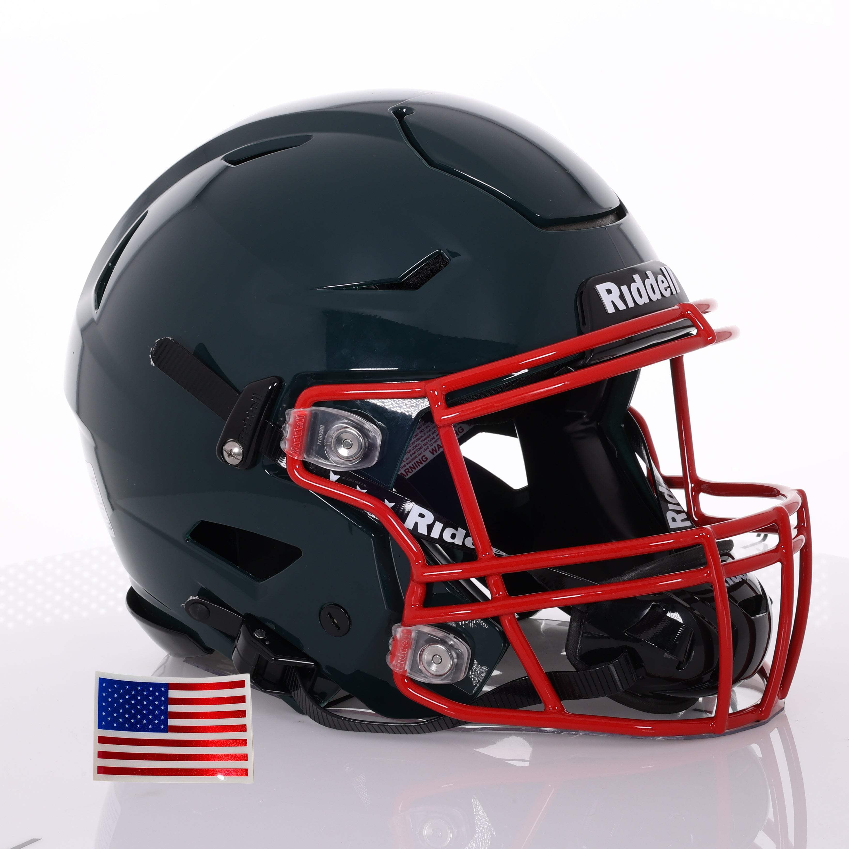 Riddell SpeedFlex ADULT Helmet - Scarlet SF-2BD Facemask (Forest Green ...