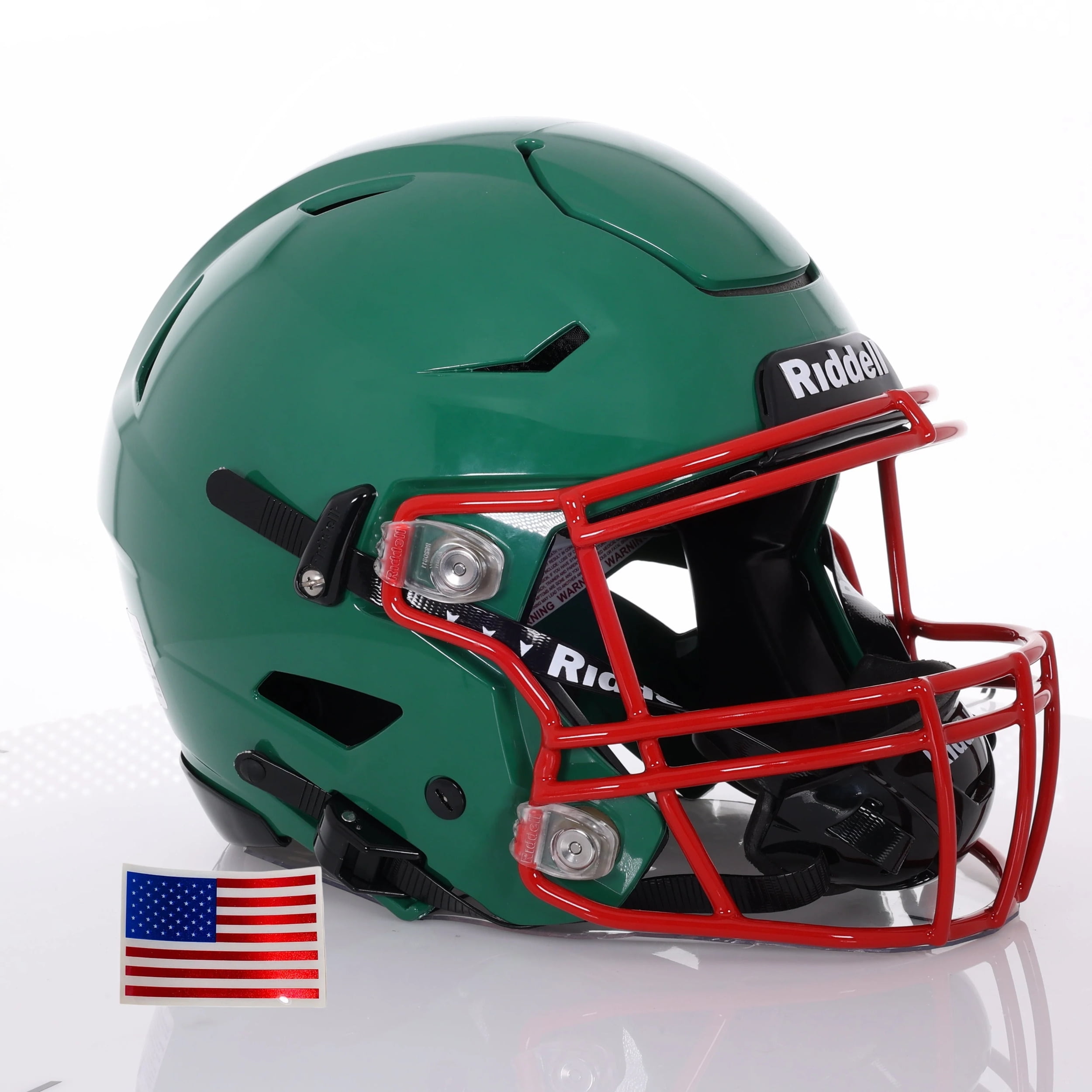Riddell SpeedFlex ADULT Helmet - Scarlet SF-2BD Facemask (Kelly Green ...
