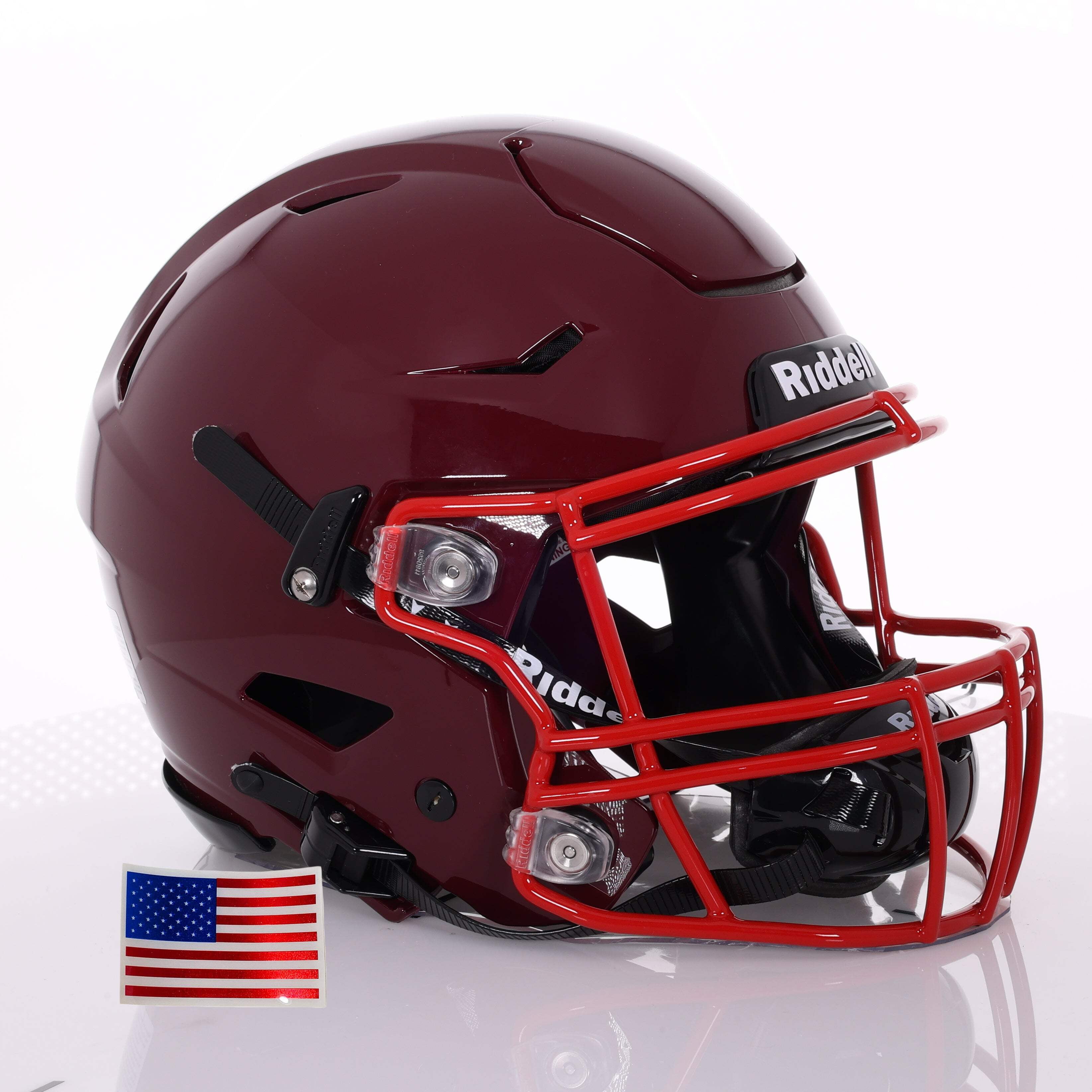 Riddell SpeedFlex ADULT Helmet - Scarlet SF-2BD Facemask (Maroon Helmet ...