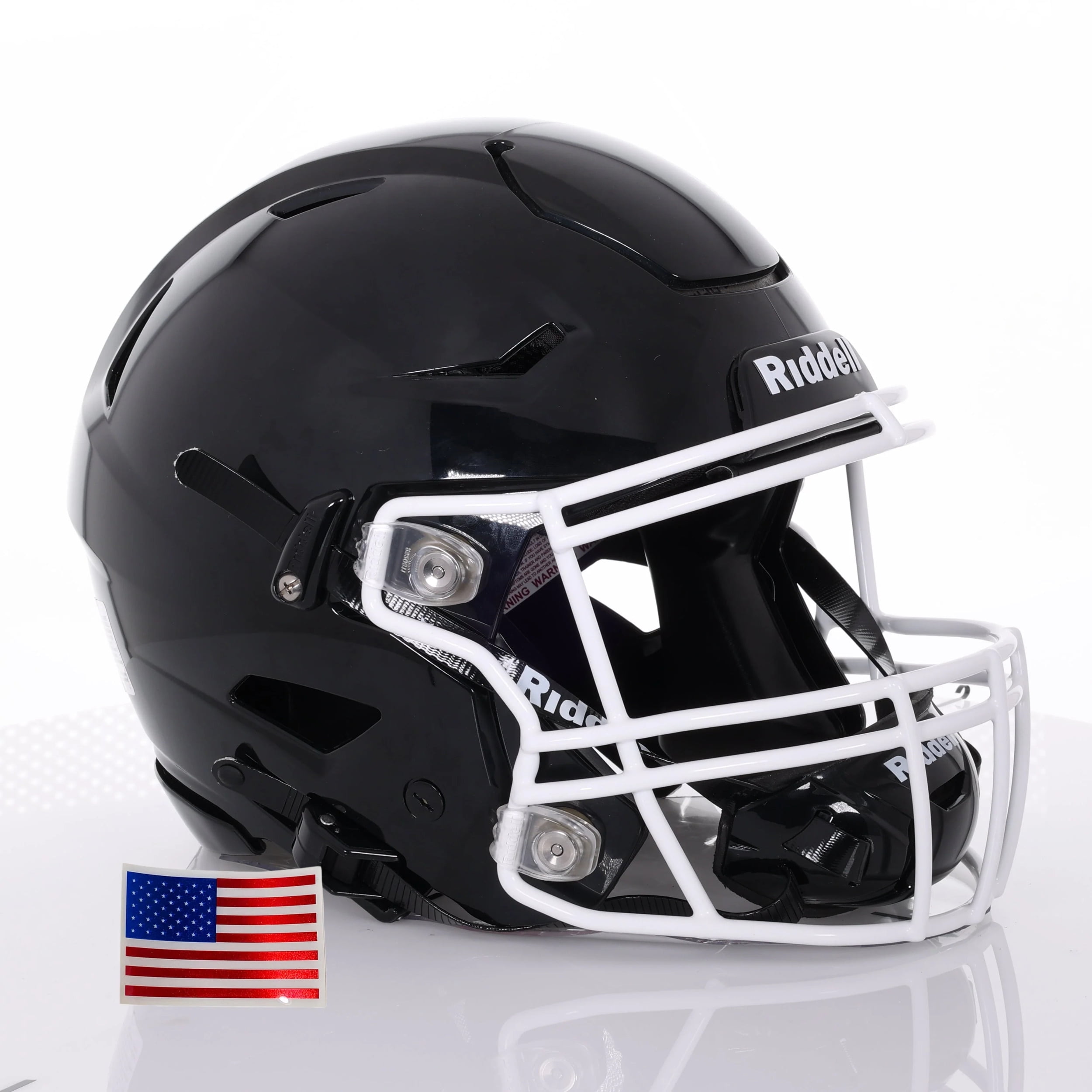 Riddell SpeedFlex ADULT Helmet - White SF-2BD Facemask (Black Helmet ...