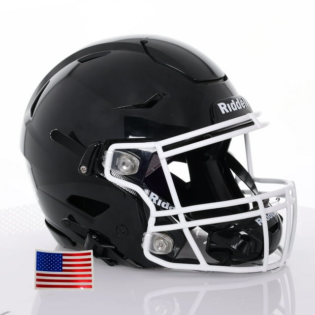 Riddell SpeedFlex ADULT Helmet - White SF-2BD Facemask (Black Helmet ...