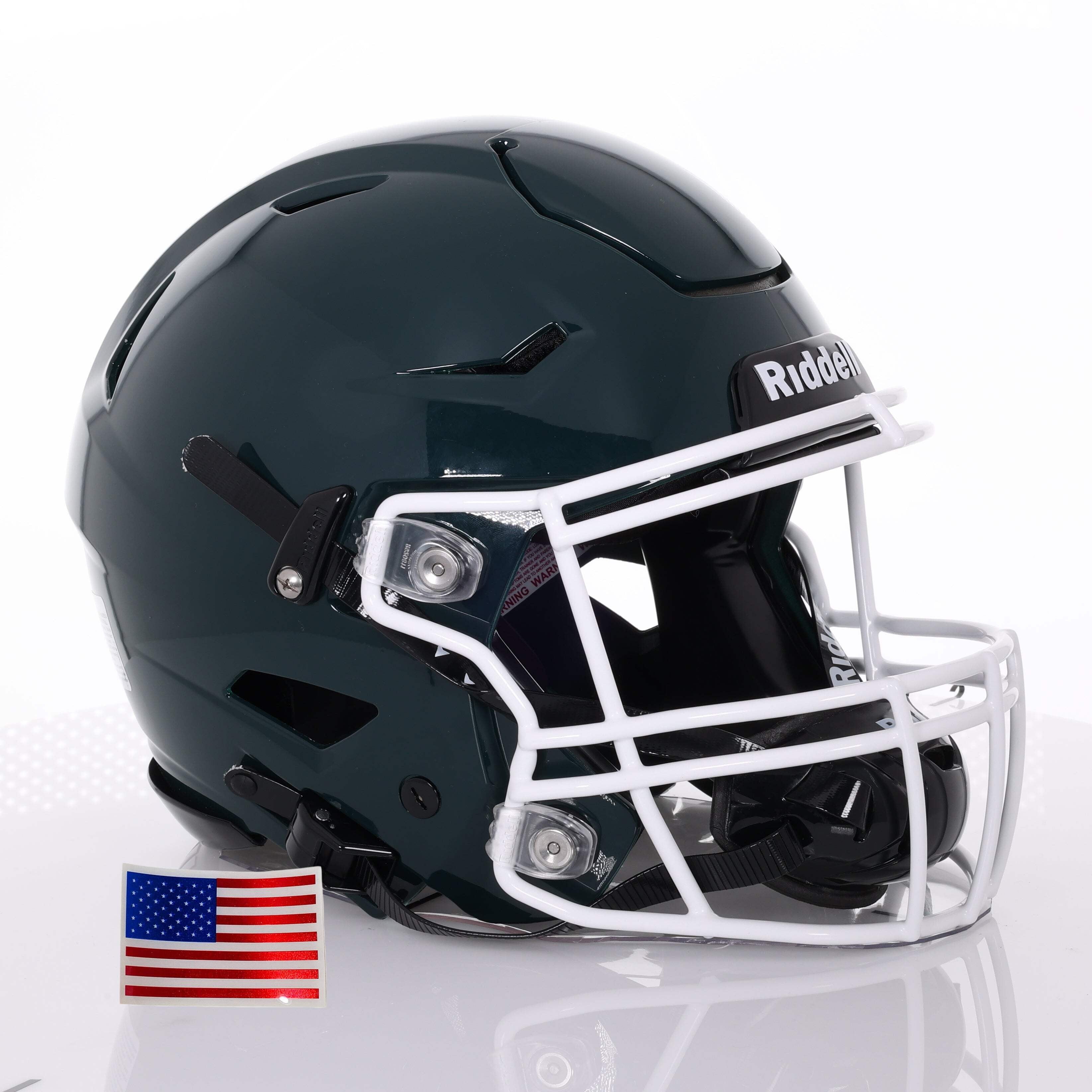 Riddell SpeedFlex ADULT Helmet - White SF-2BD Facemask (Forest Green ...