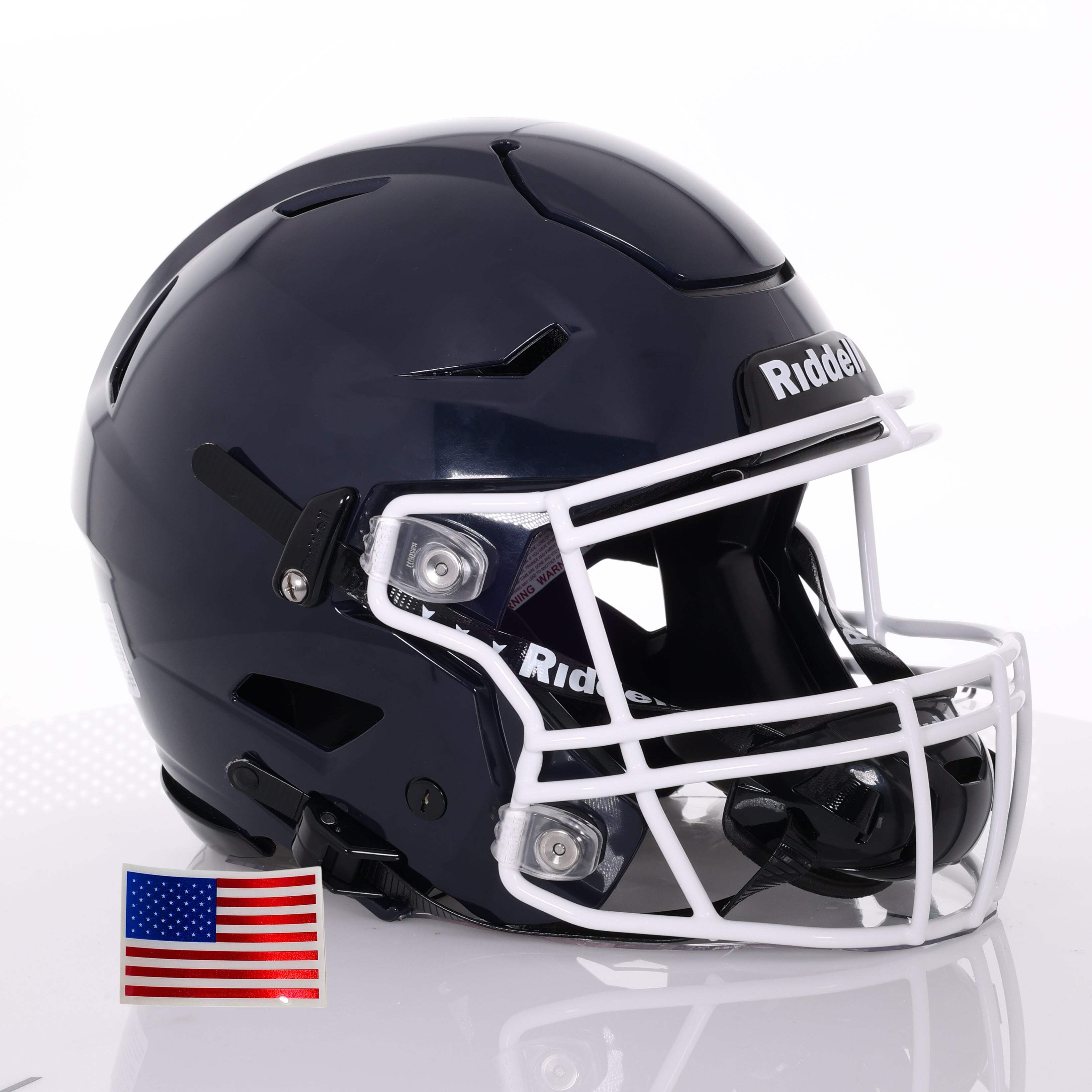 Riddell SpeedFlex ADULT Helmet - White SF-2BD Facemask (Navy Helmet ...