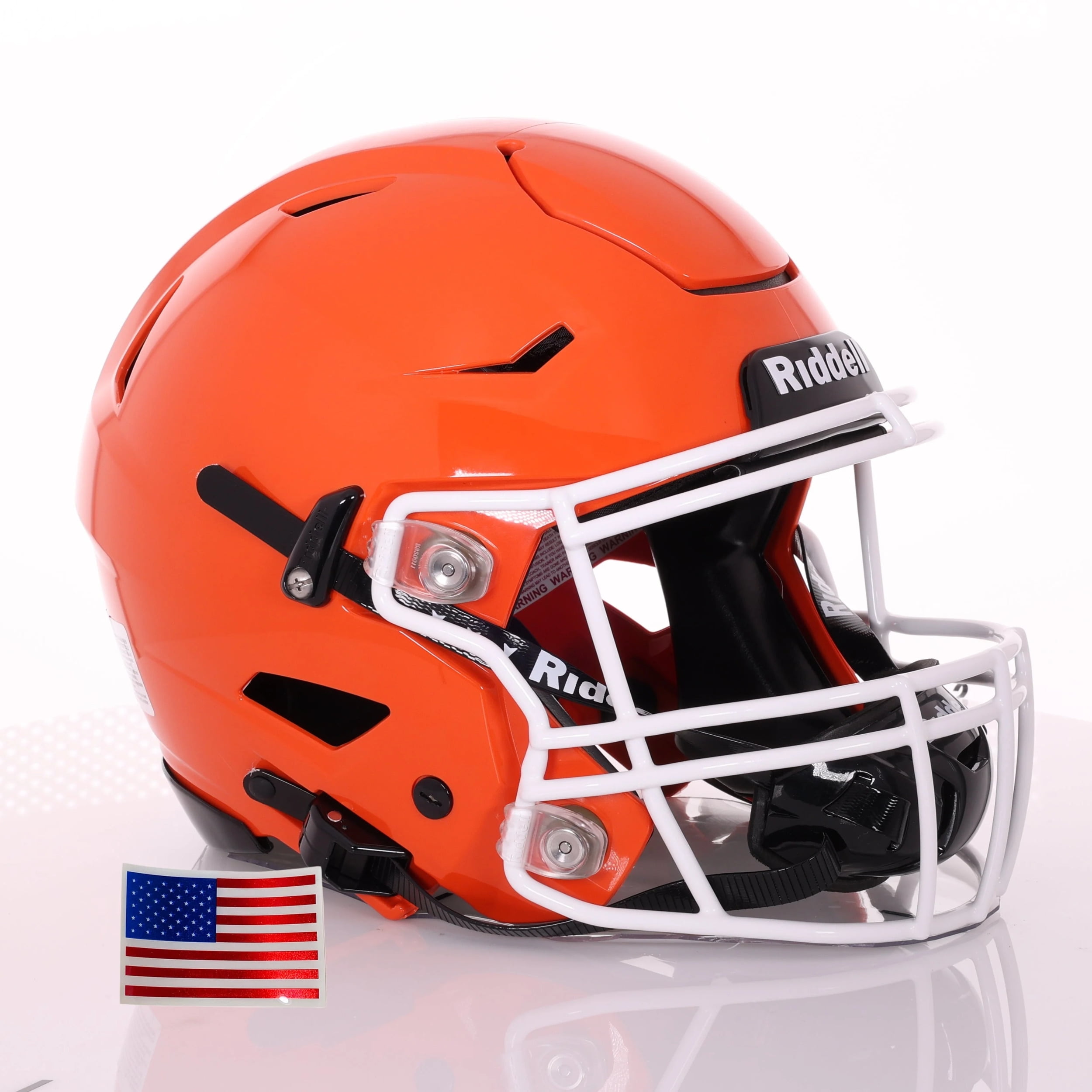 Riddell SpeedFlex ADULT Helmet - White SF-2BD Facemask (Orange Helmet ...