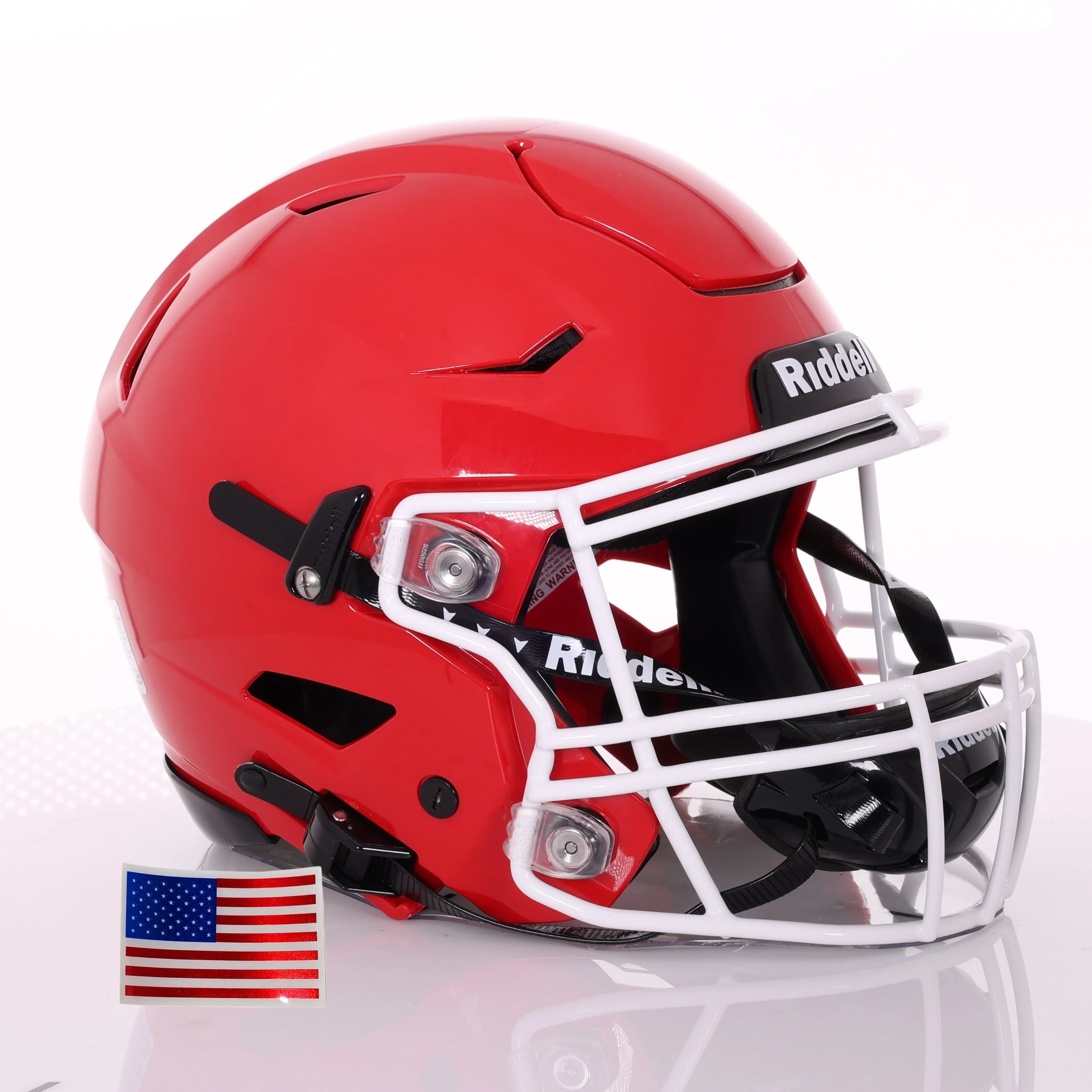 Riddell SpeedFlex ADULT Helmet - White SF-2BD Facemask (Scarlet Helmet ...