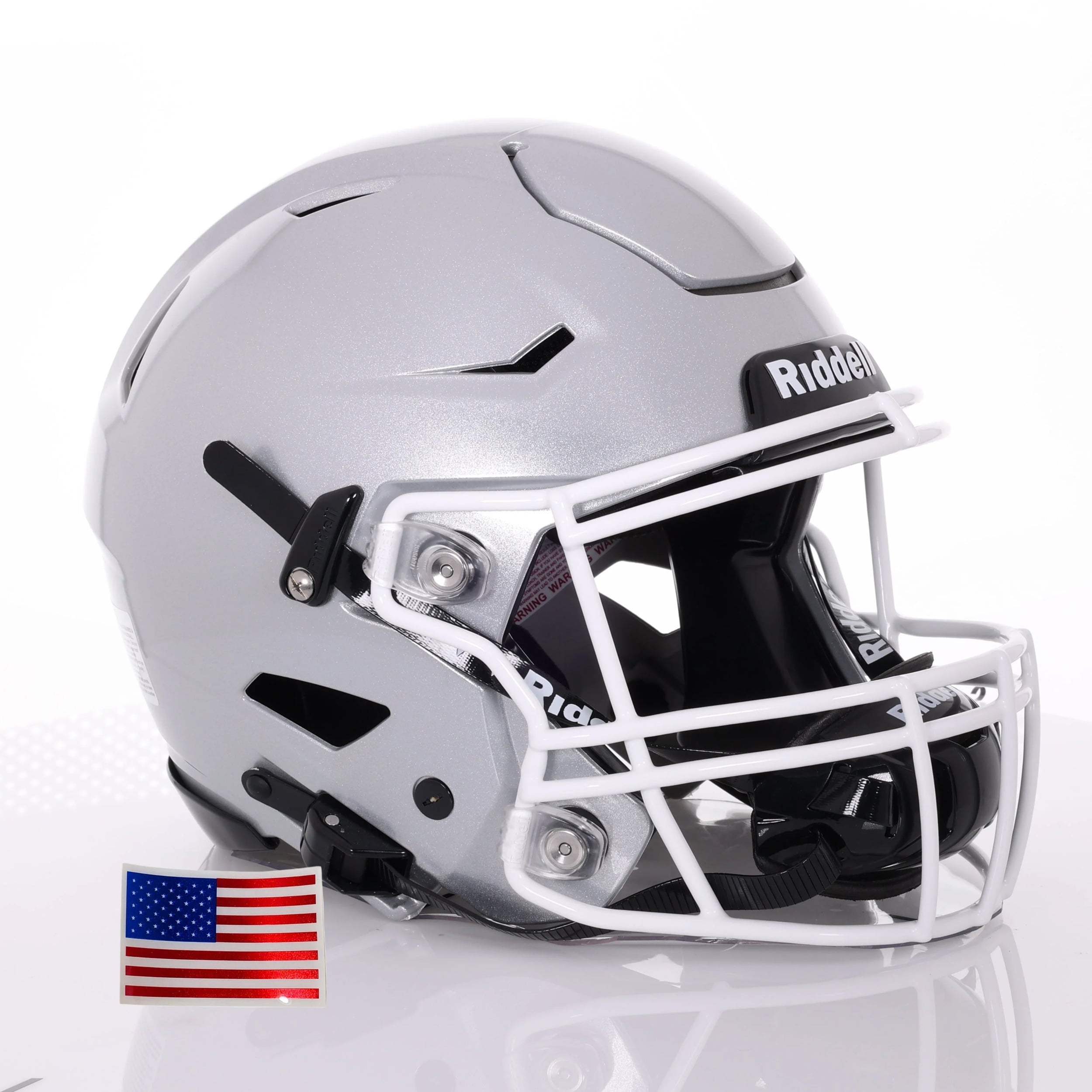 Riddell SpeedFlex ADULT Helmet - White SF-2BD Facemask (Silver Helmet ...