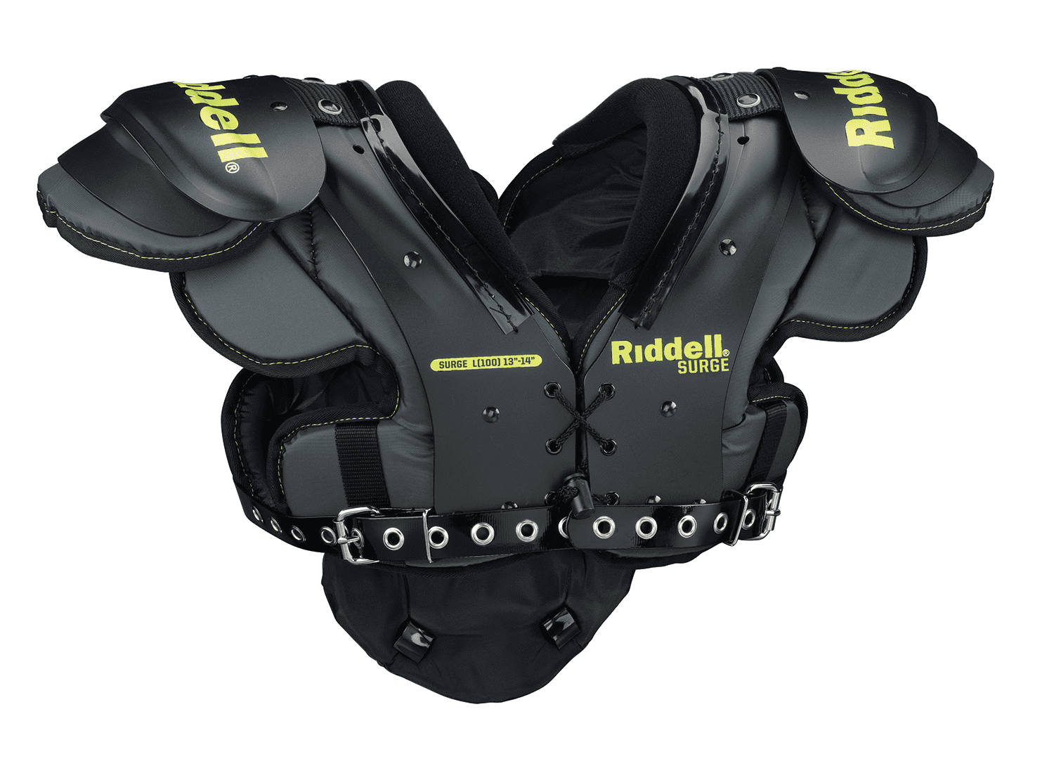 Riddell Surge Youth Football Shoulder Pad Black/Volt, Large - Walmart.com