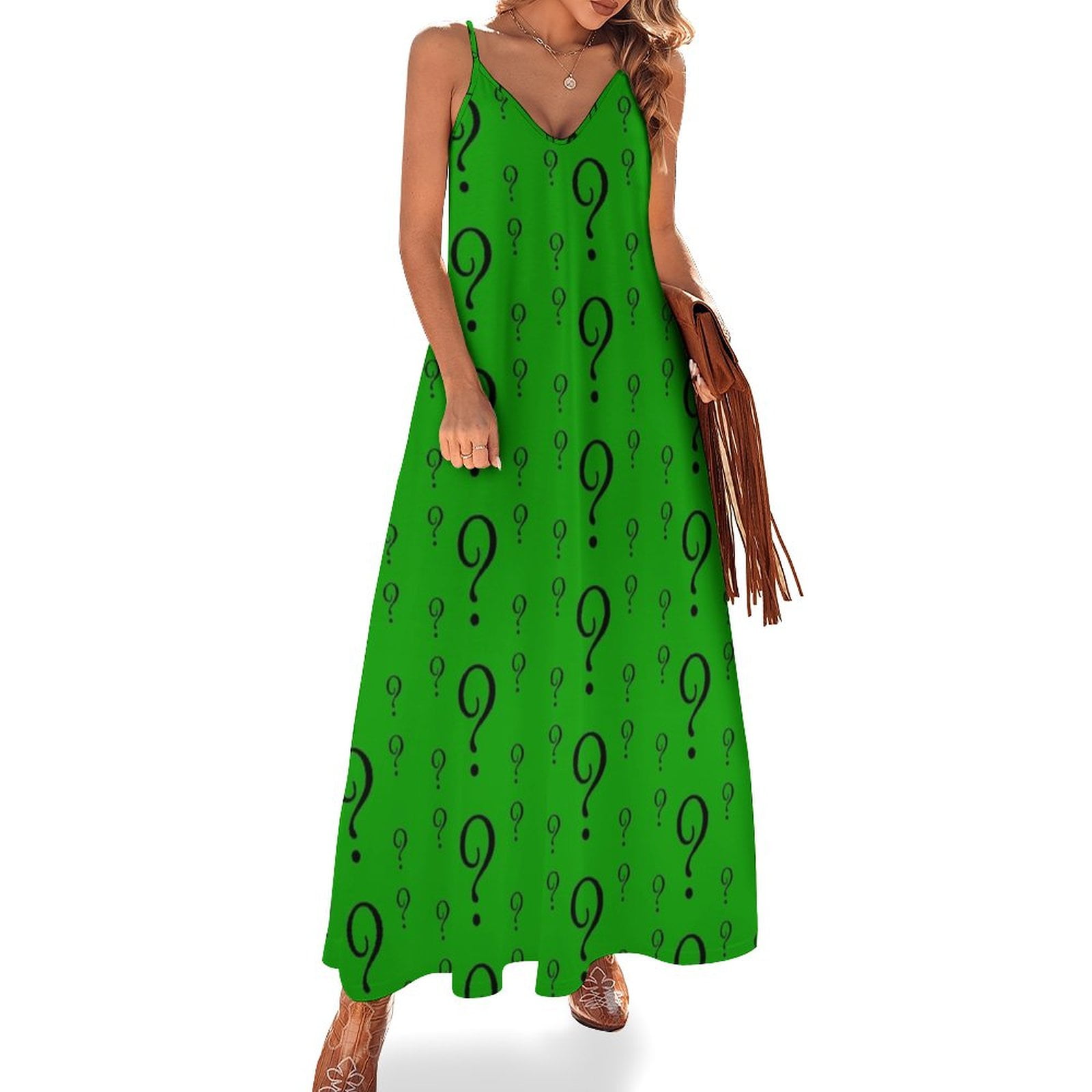 Riddle T-Shirt - Question Mark Sticker Sleeveless Dress evening dress ...