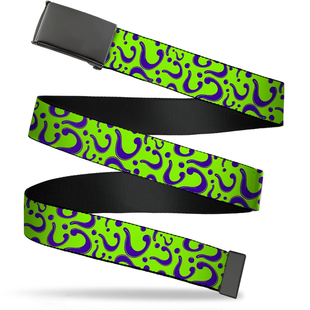 DC Comics Belt, Flip Web Belt Question Mark Scattered Lime Green Purple ...
