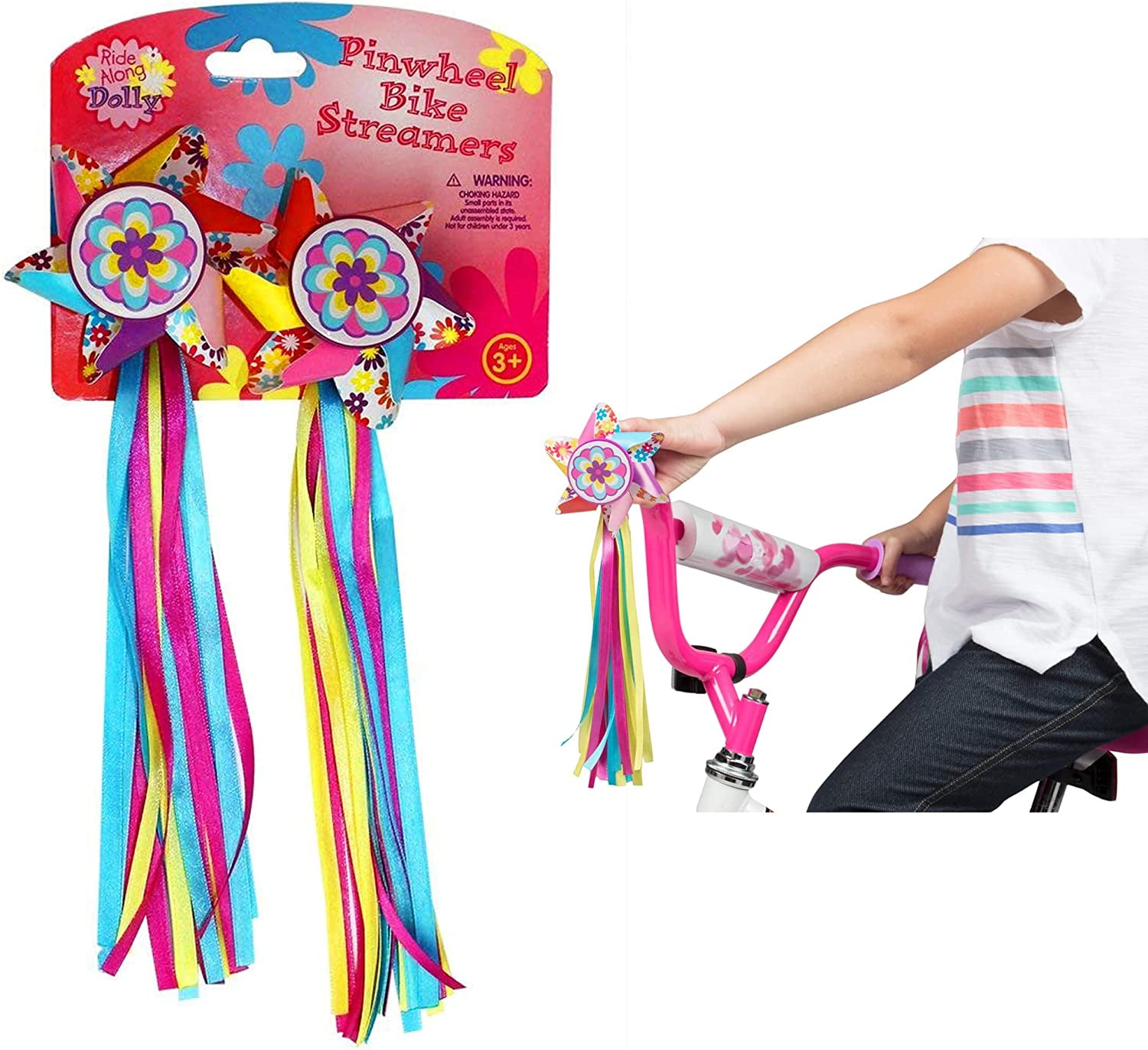 Ride Along Dolly Bike Handlebar Pinwheel Streamers (2 pk) -Cute ...