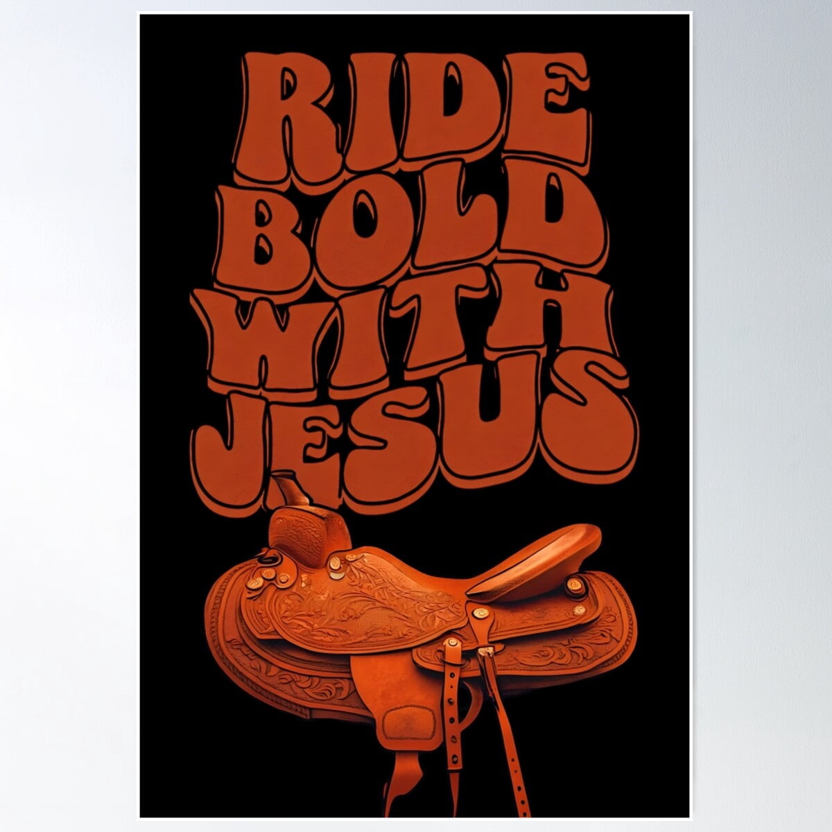 Ride Bold With Jesus | Western Christian Cowgirl Design Poster Wall Art ...