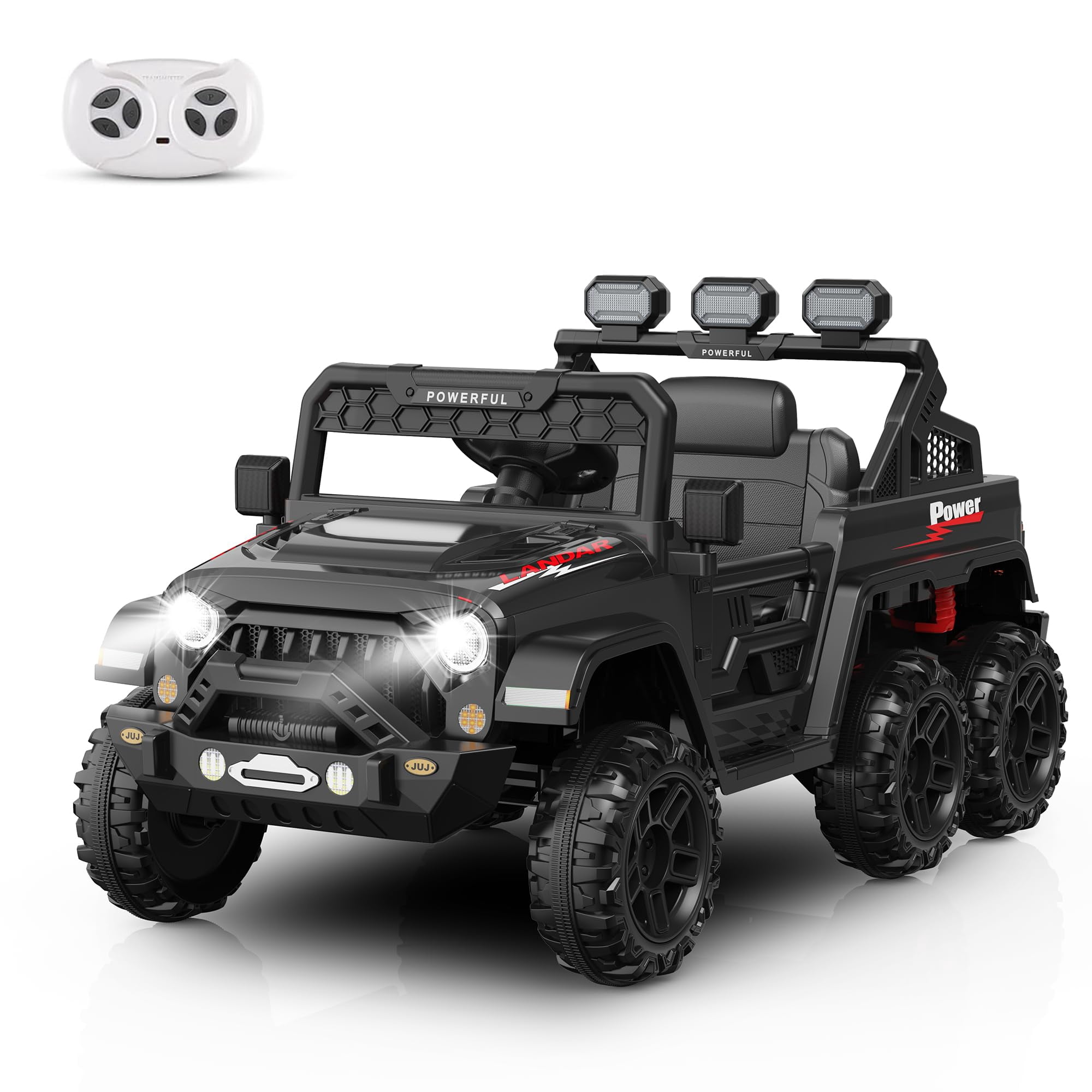 Ride on Car with 6 EVA Wheels&4WD, 24V Battery Powered Electric Car for ...