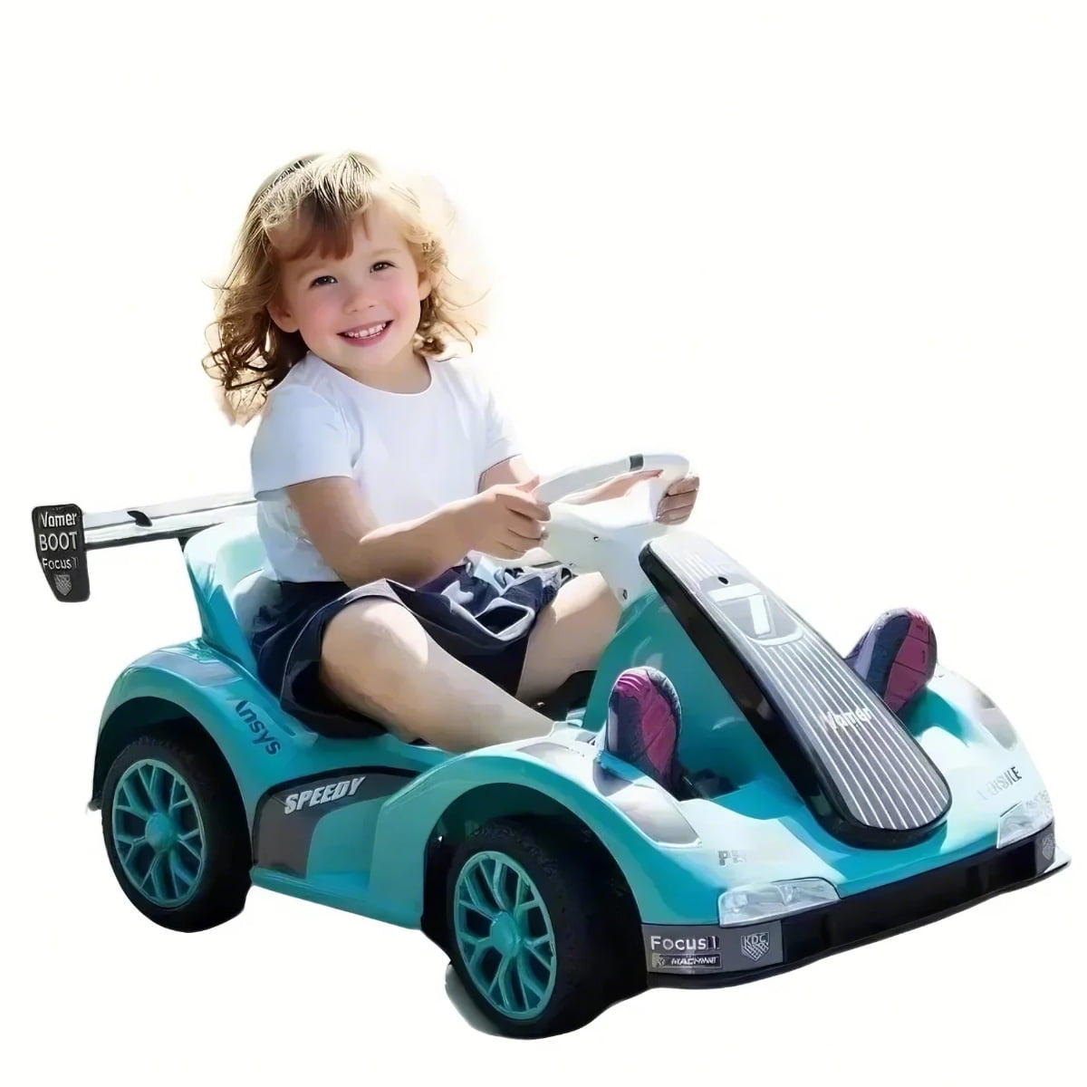 Ride on Go Kart fir Kids, 12V Battery Powered Kids Electric Go Kart Toy ...