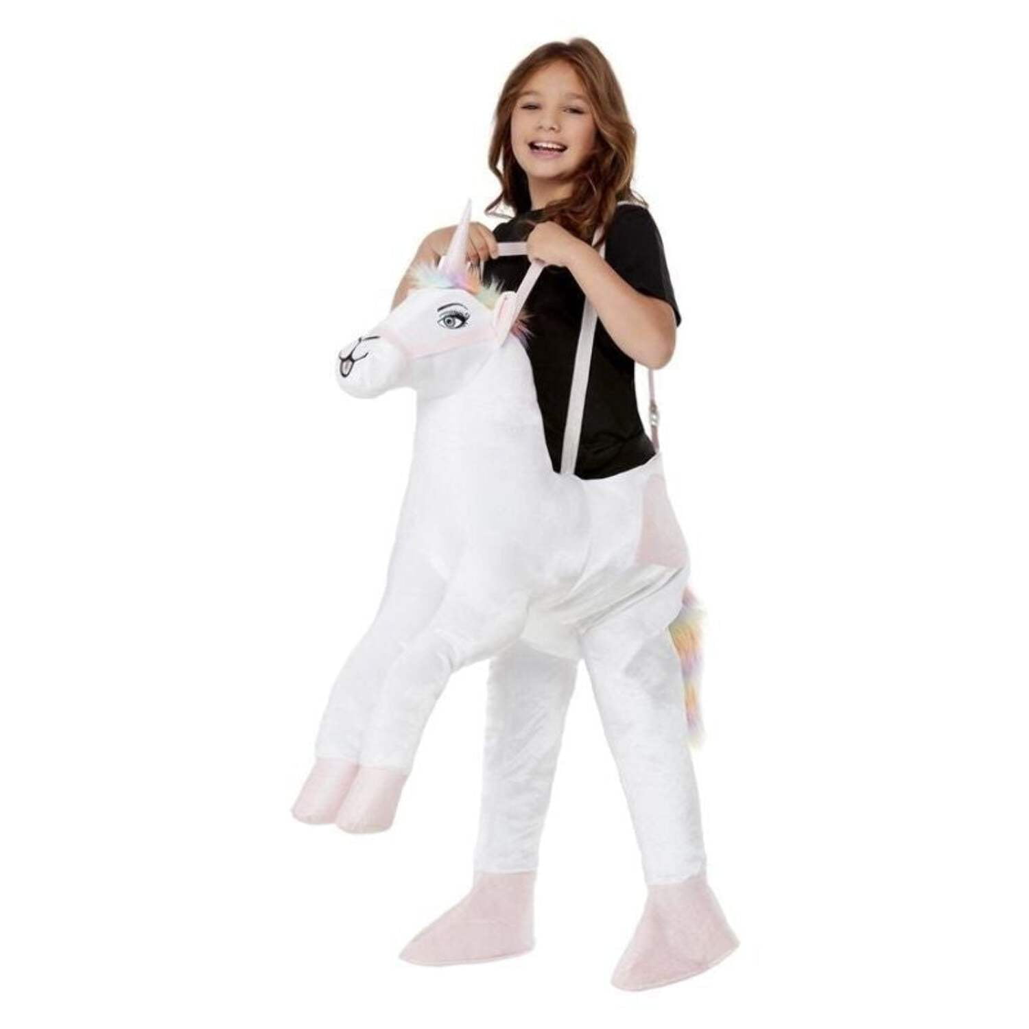 Ride In Unicorn Costume Childrens Animal One Size Female Kids White ...
