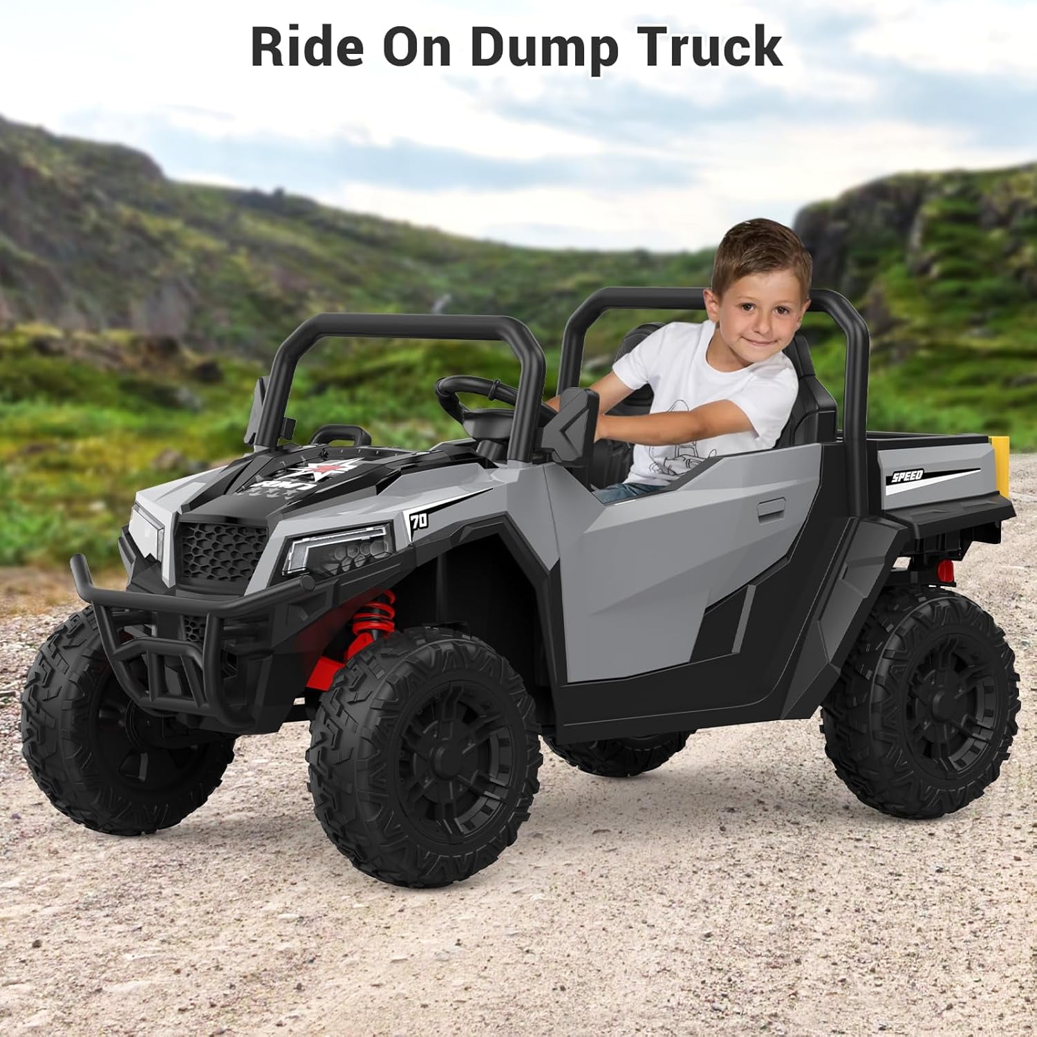 Ride On Dump Truck, 24V Ride On Car with Remote Control, Electric Dump ...