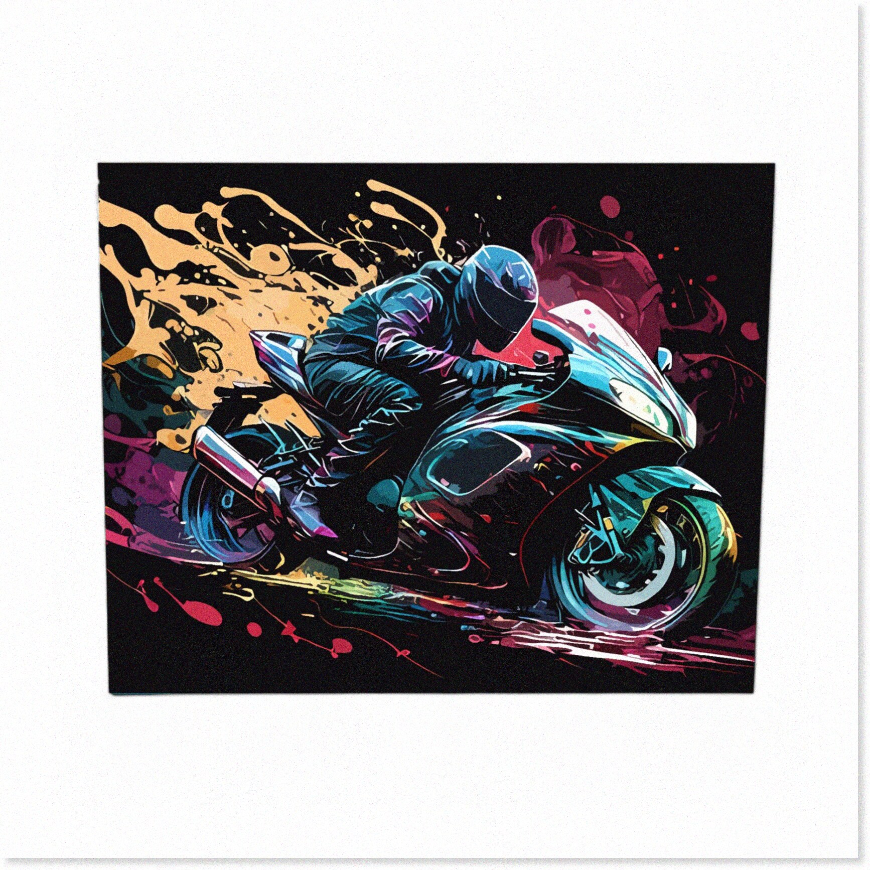 Ride & Paint: Frameless Dirt Bike Adventure - DIY Acrylic Watercolor ...