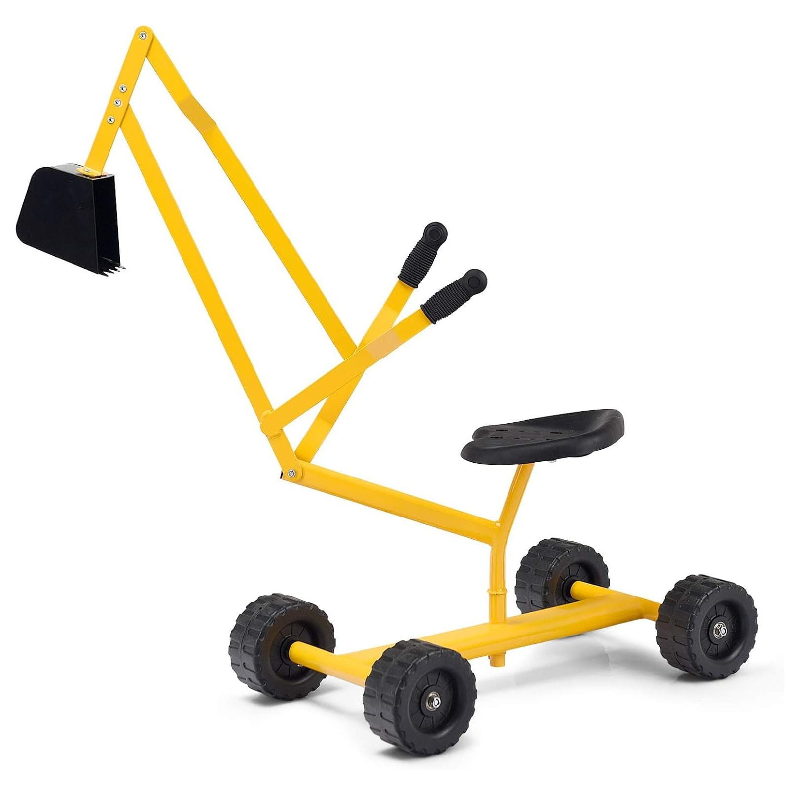 Ride on Sand Digger, Metal Sit on Sandbox Digger Toy with Seat & Handle ...