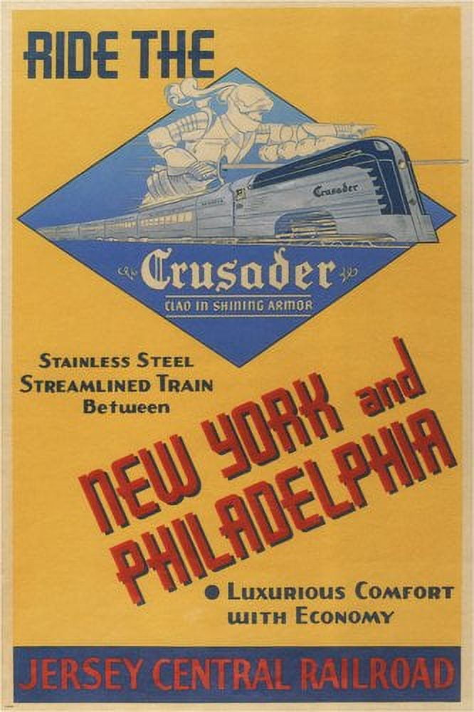 Ride The Crusader Vintage Train Poster United States 1943 20x30 ...