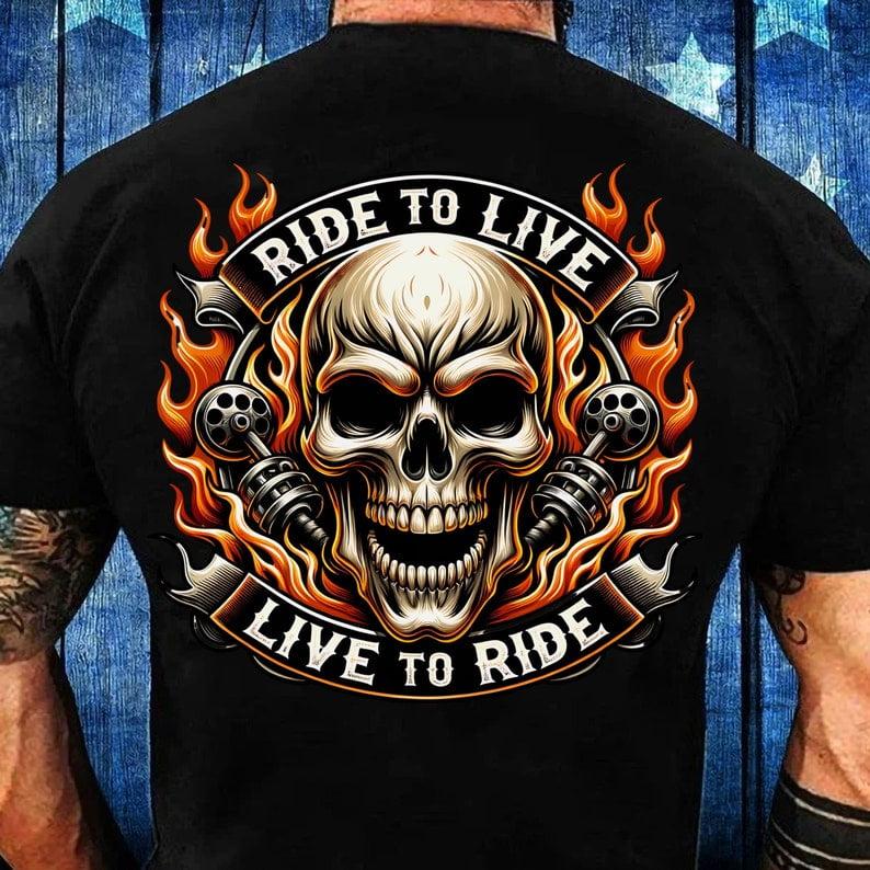 Ride To Live, Live To Ride PNG Sublimation Design, Rider Skull PNG ...