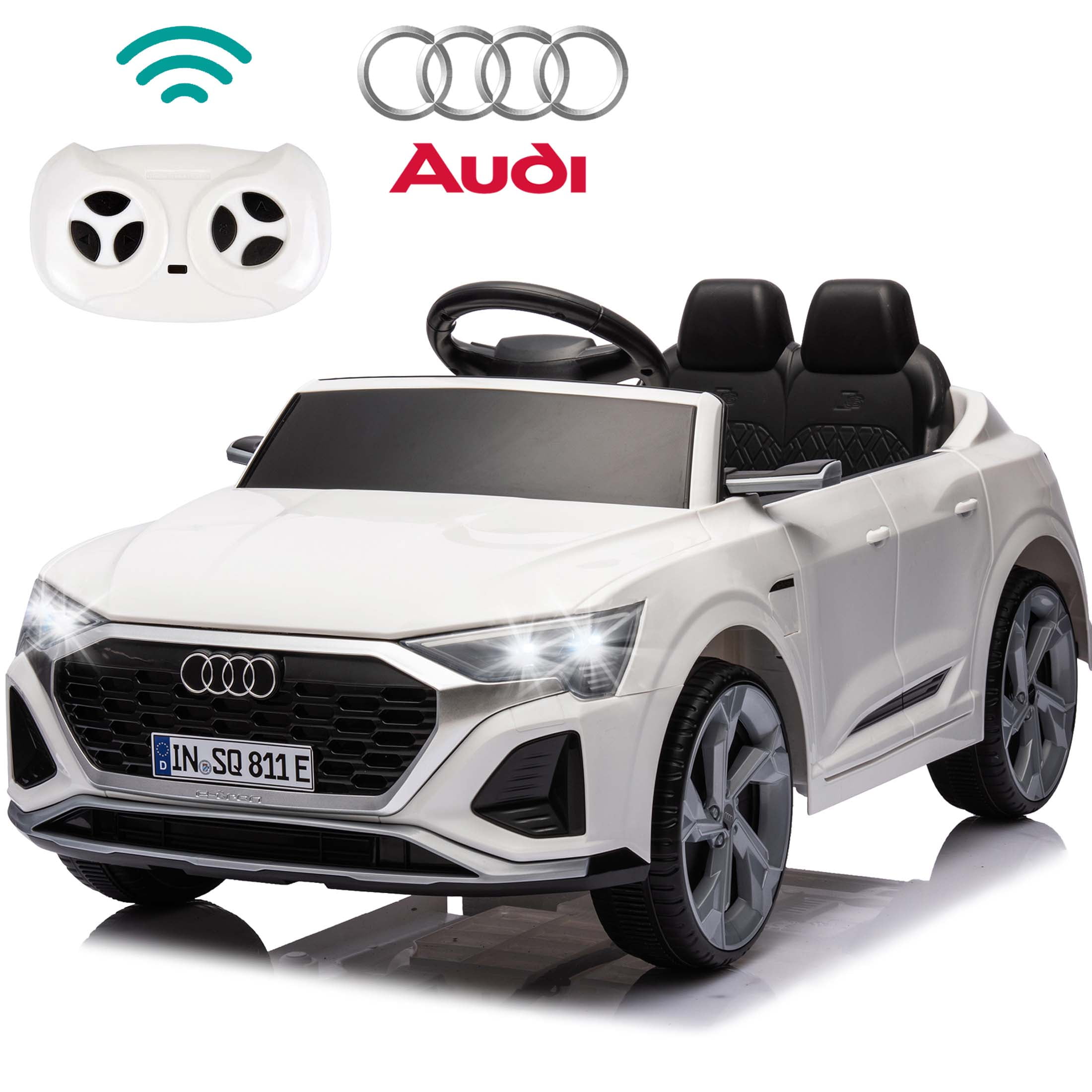 Audi SQ8 12V Kids Ride on Toy Car with Motorized 4 Wheels, LED Lights ...