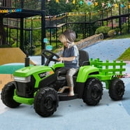 Electric Ride on Tractor, Ride on Toy with Trailer for Kids, 12V ...