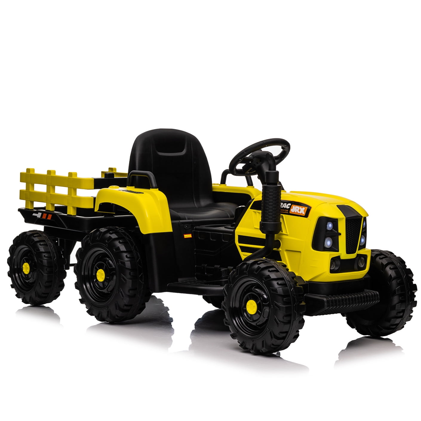 Ride on Tractor with Trailer, 12V Battery Powered Electric Tractor Toy ...